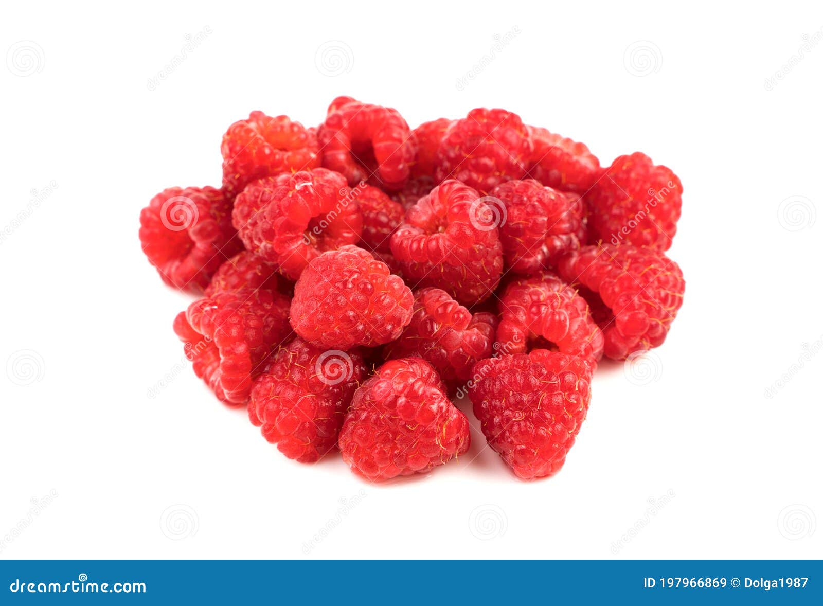 Raspberry Isolated on a White Background, Side View. Stock Image ...