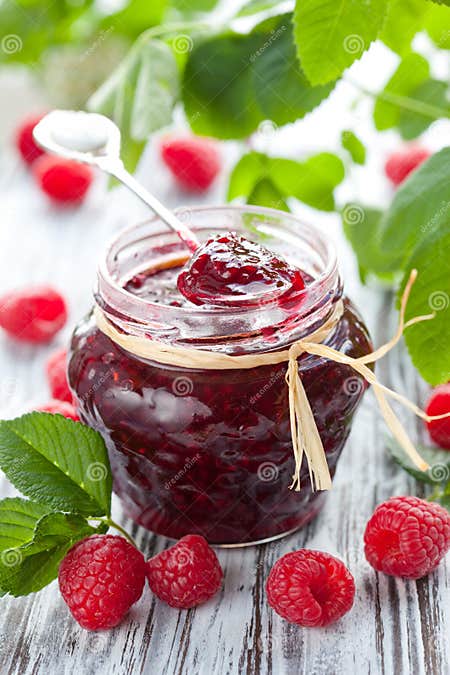 Raspberry jam stock photo. Image of jelly, vegetarian - 19795034