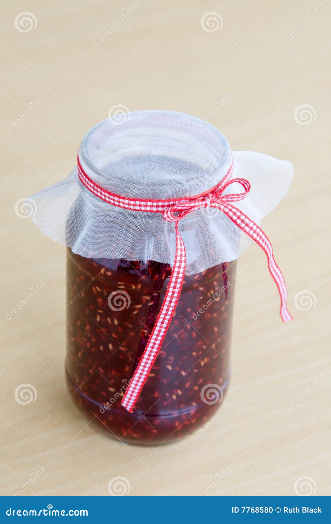 Raspberry jam stock photo. Image of gingham, berries, fruit - 7768580