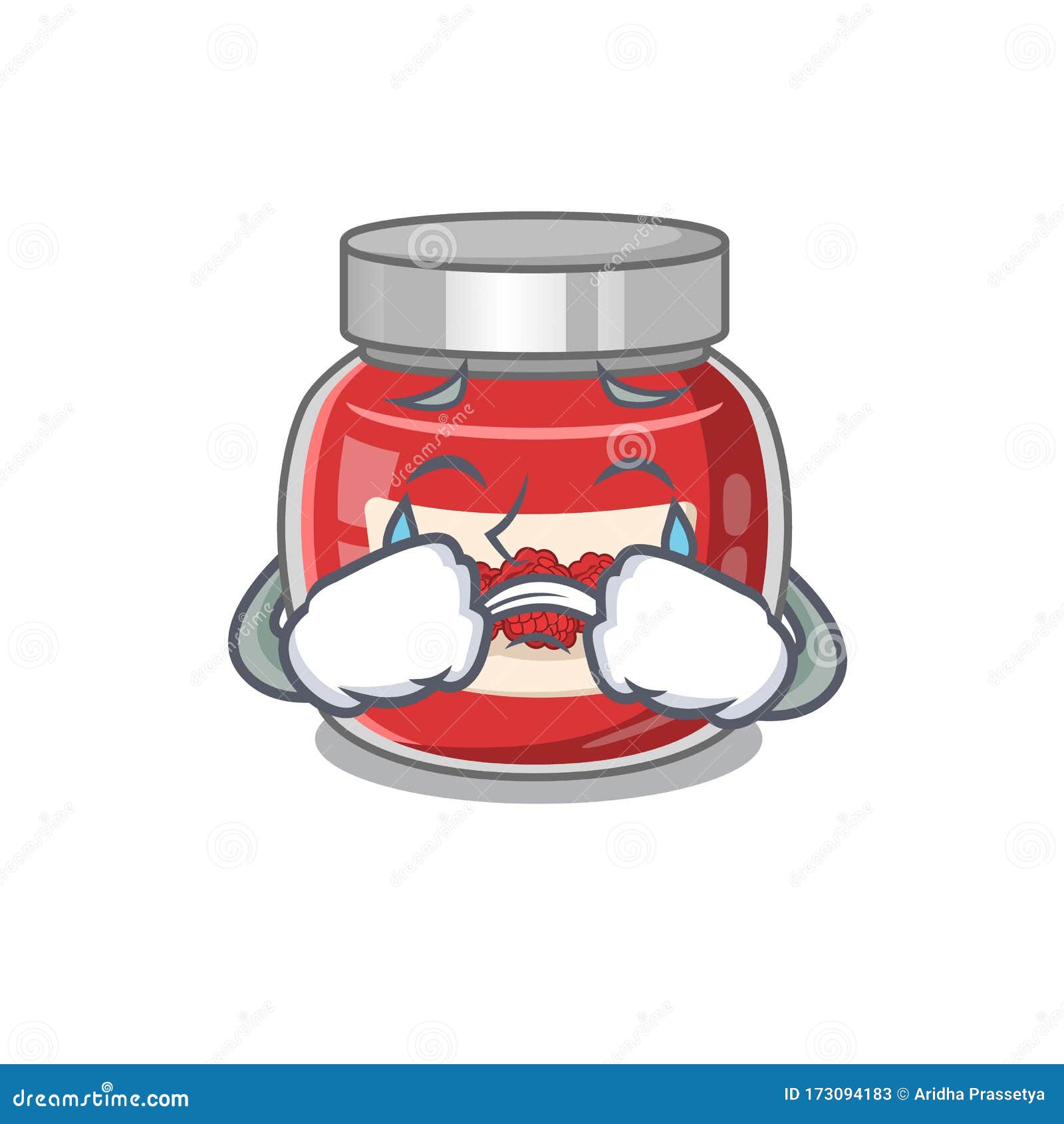 Raspberry Jam Cartoon Character Concept with a Sad Face Stock Vector ...