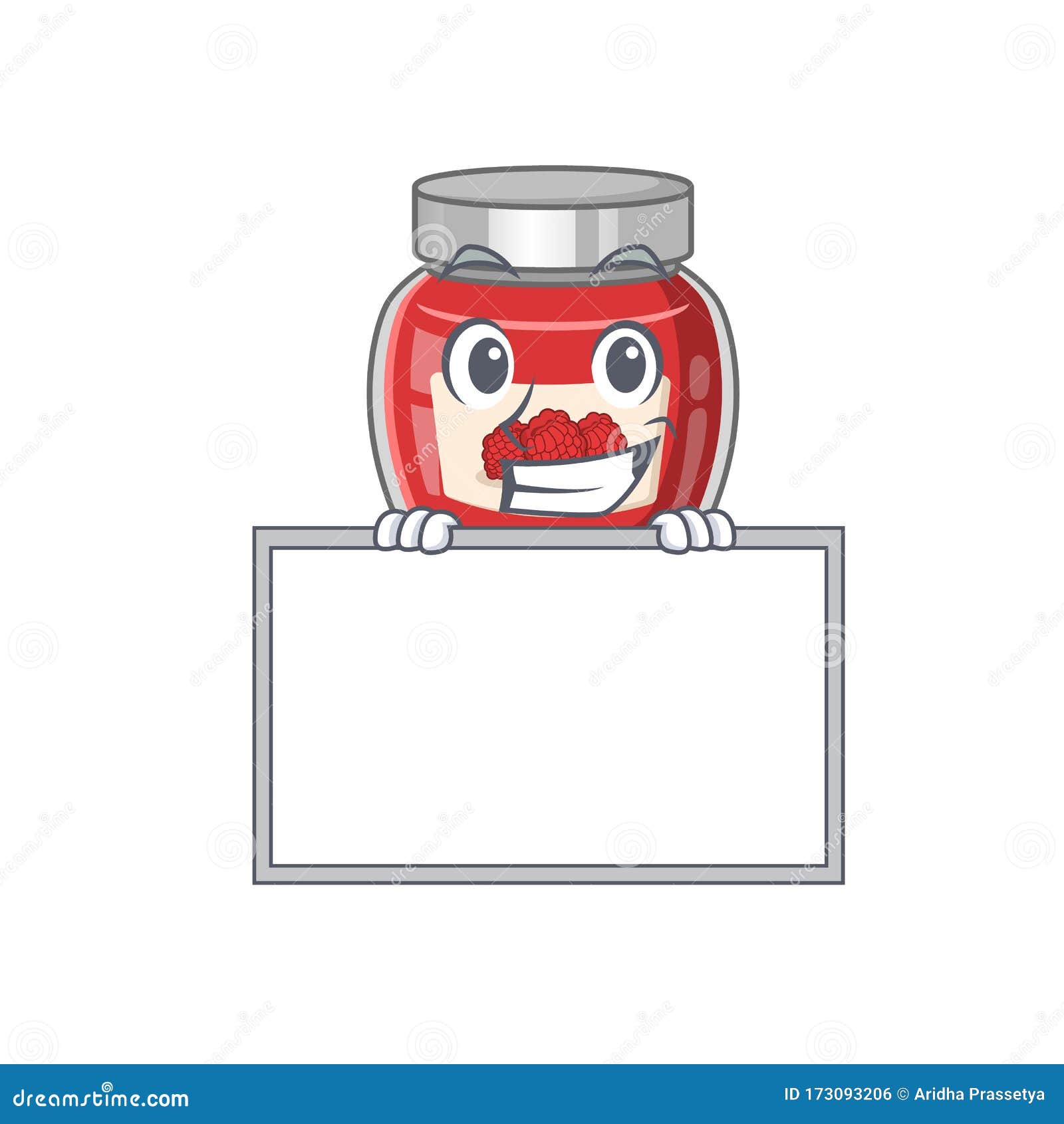 Raspberry Jam Cartoon Design Concept Grinning with Board Stock Vector ...