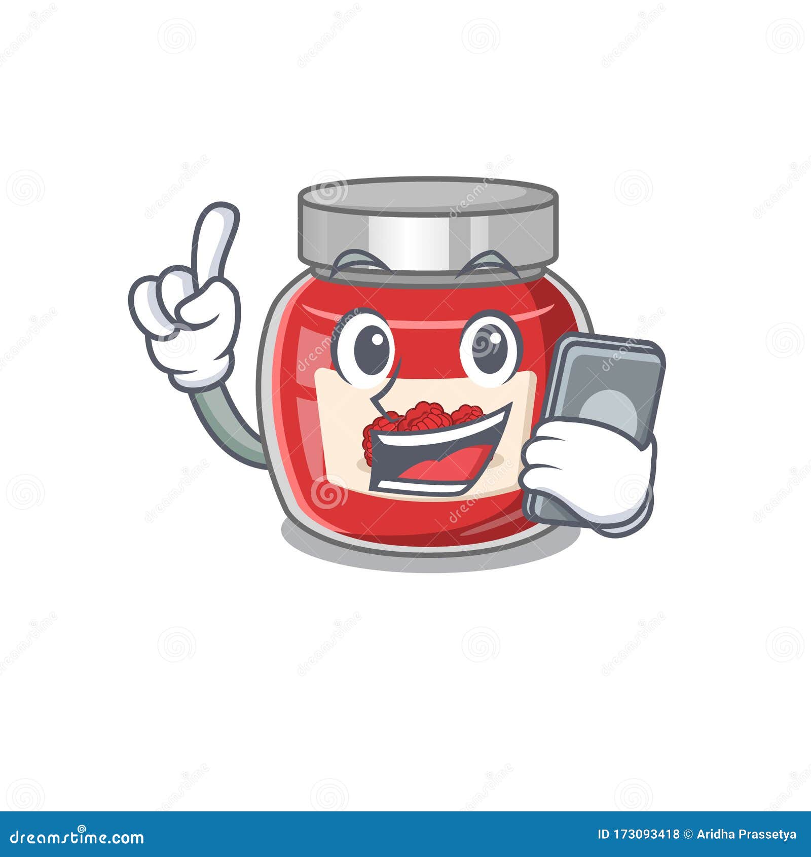 Raspberry Jam Cartoon Design Style Speaking on a Phone Stock Vector ...