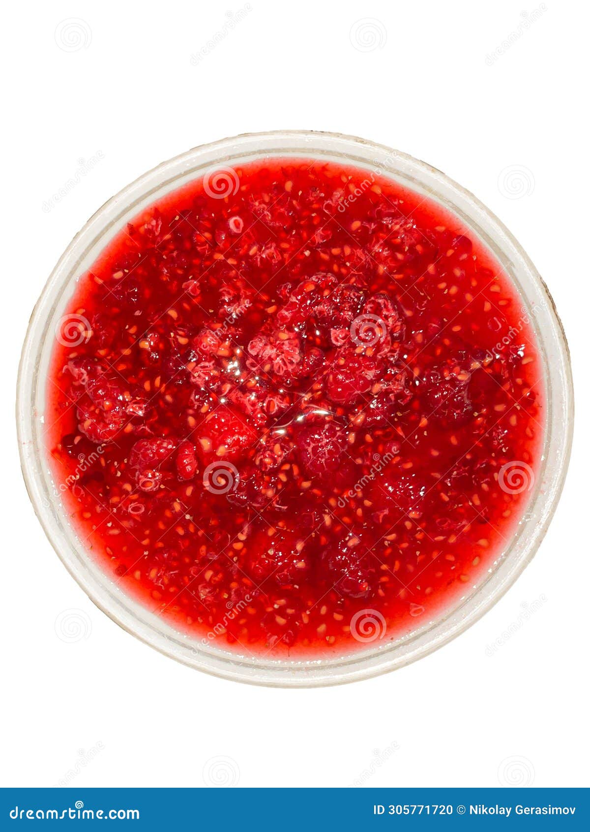 Raspberry Jam in a Cup on a White Background Stock Photo - Image of ...