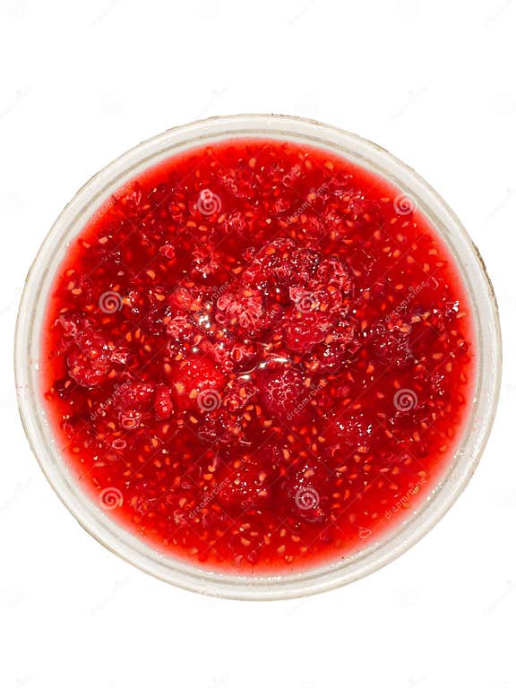 Raspberry Jam in a Cup on a White Background Stock Photo - Image of ...
