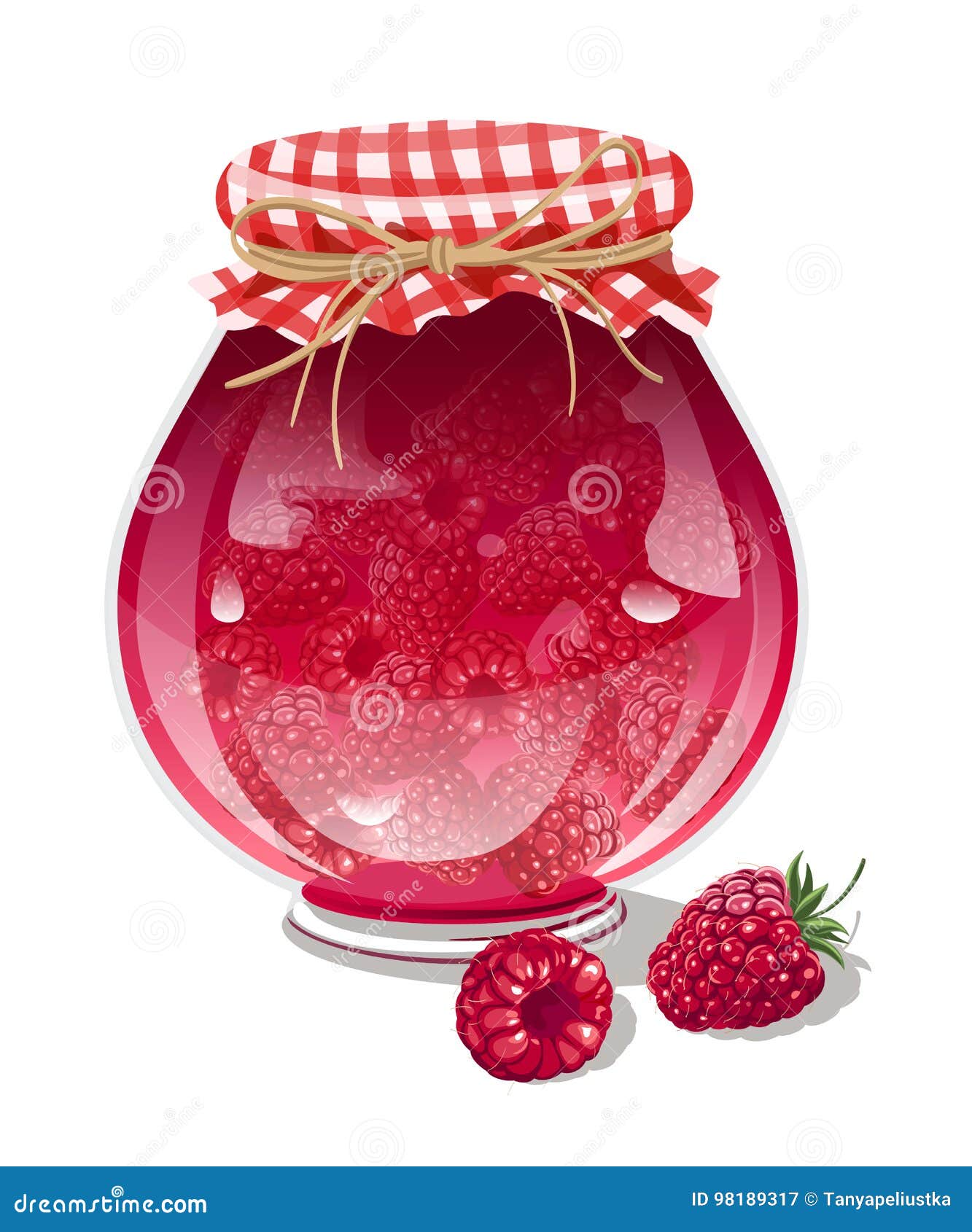 Raspberry jam stock vector. Illustration of confiture - 98189317