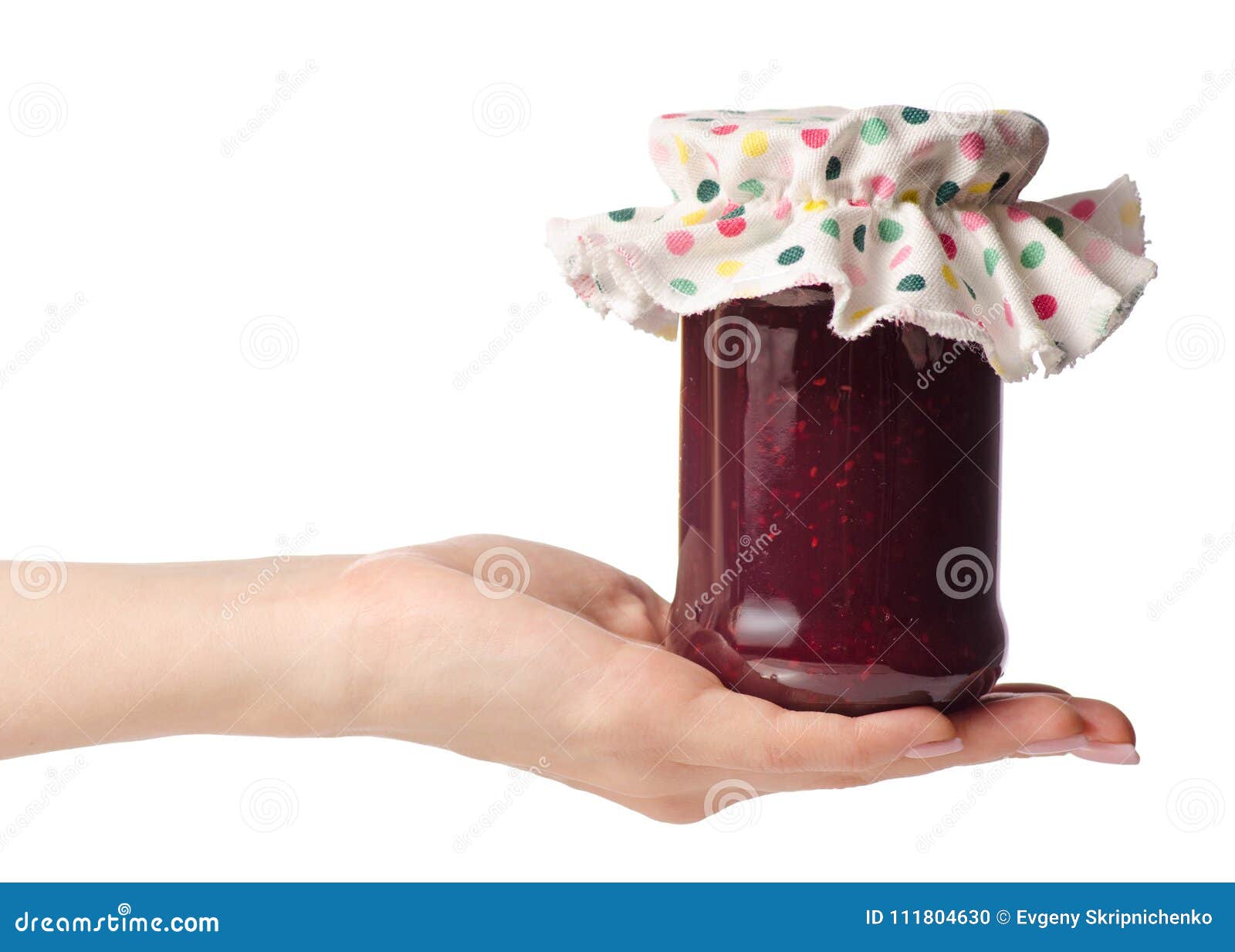 Raspberry Jam in a Jar in Hand Stock Photo - Image of homemade, fruit ...