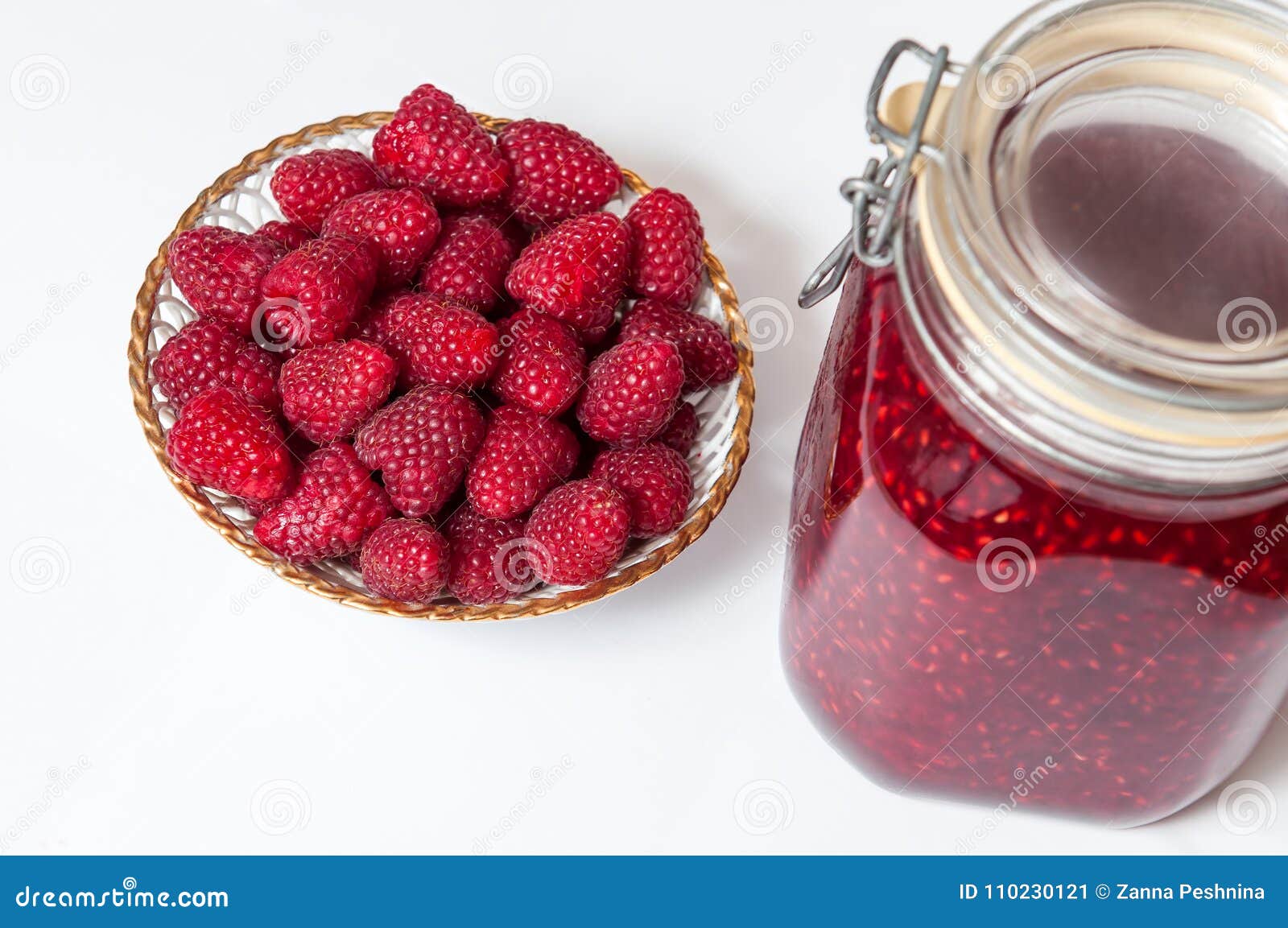 Raspberry Jam in Jar Isolated Stock Image - Image of delicious, natural ...