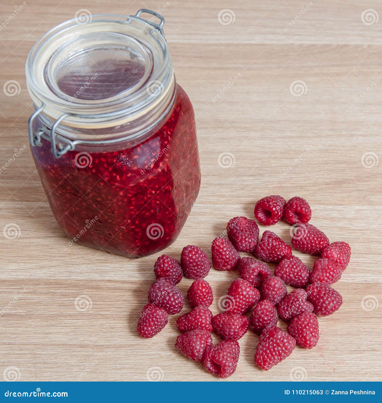 Raspberry Jam in Jar Isolated Stock Image - Image of delicious, healthy ...