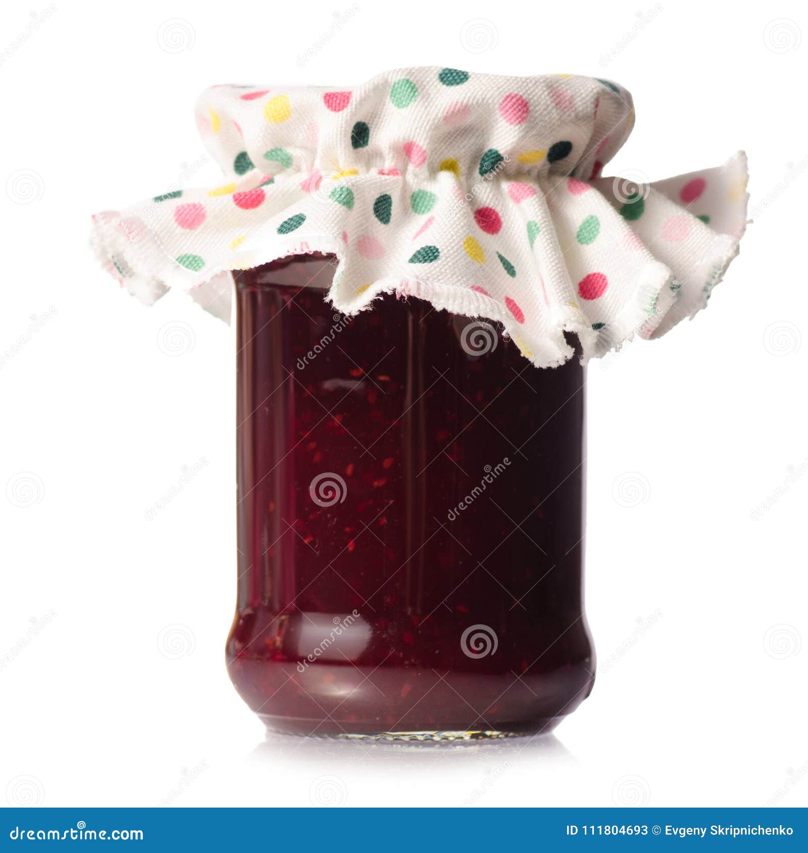 Raspberry jam in a jar stock image. Image of homemade - 111804693