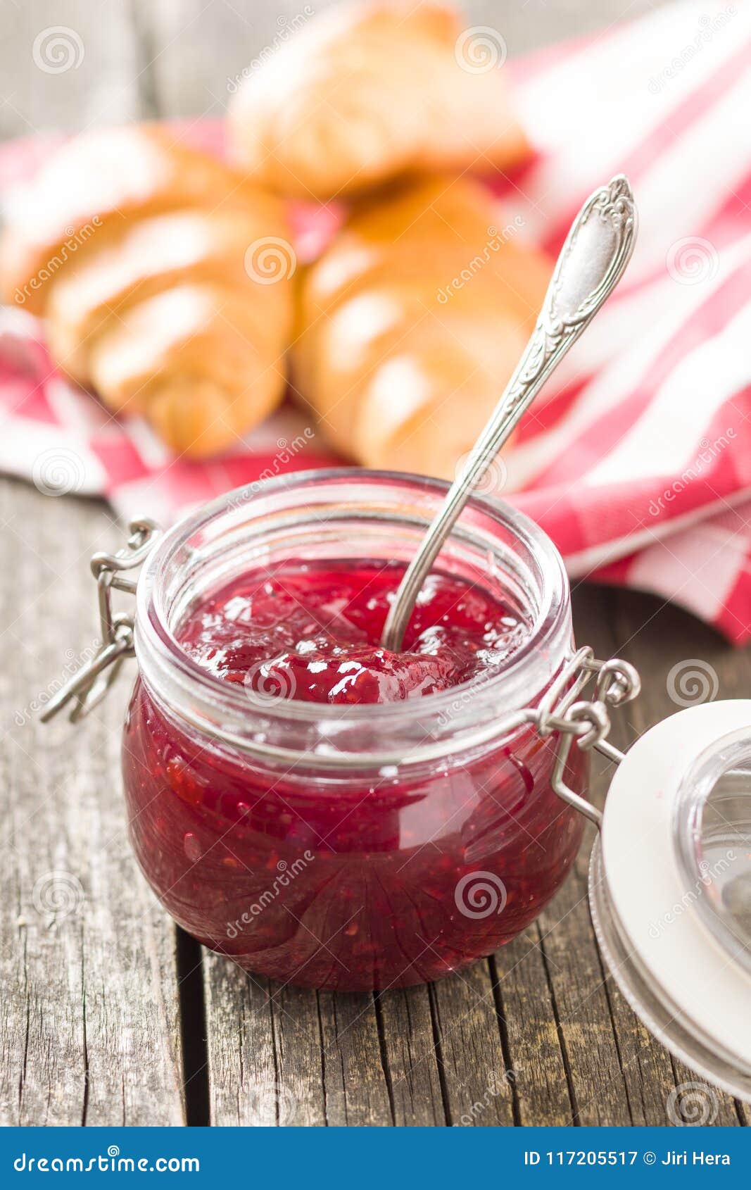 Raspberry jam jelly. stock image. Image of fruit, homemade - 117205517