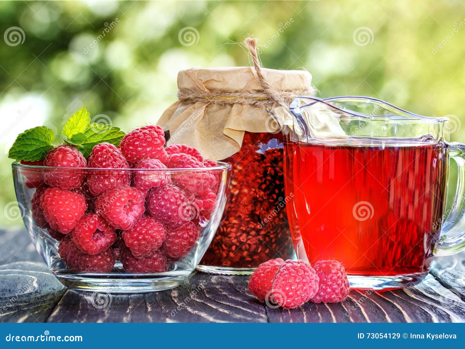 Raspberry Jam,raspberry Juice and Fresh Raspberry Stock Image - Image ...