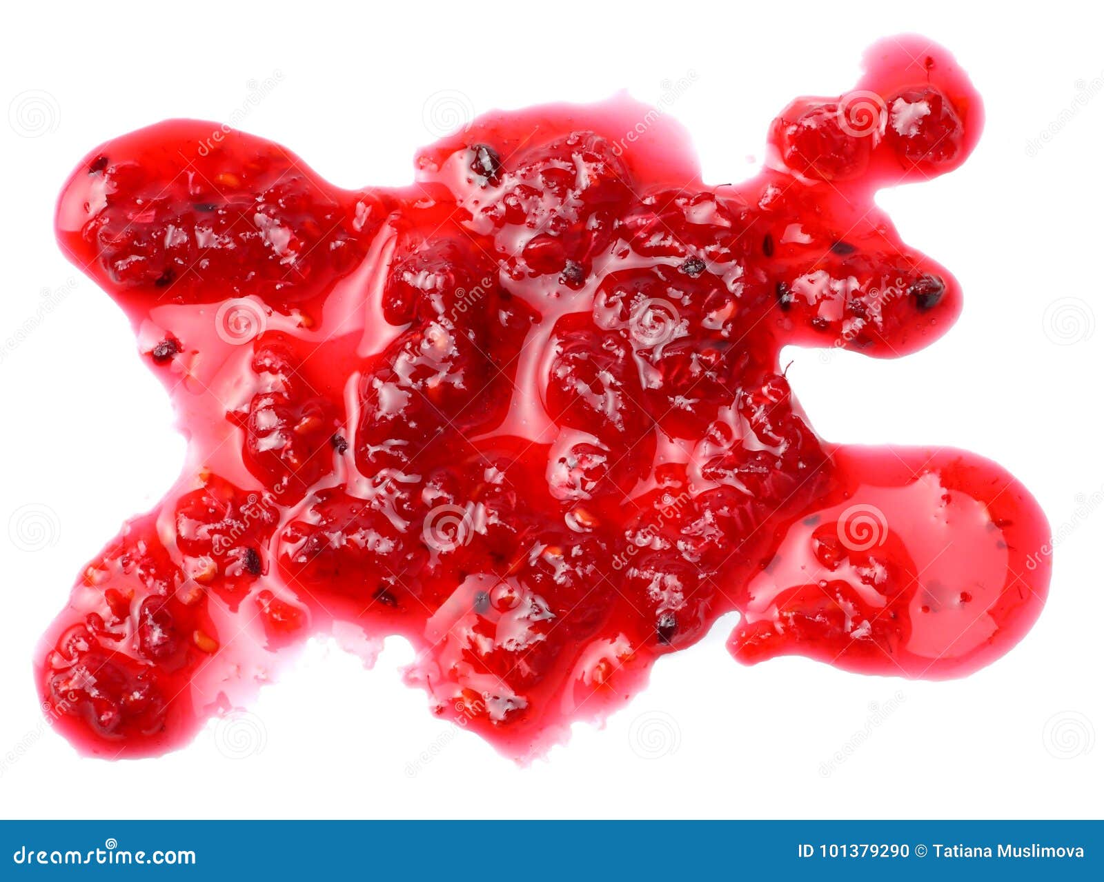 Raspberry Jam Splash Isolated on White Background. Top View Stock Photo ...