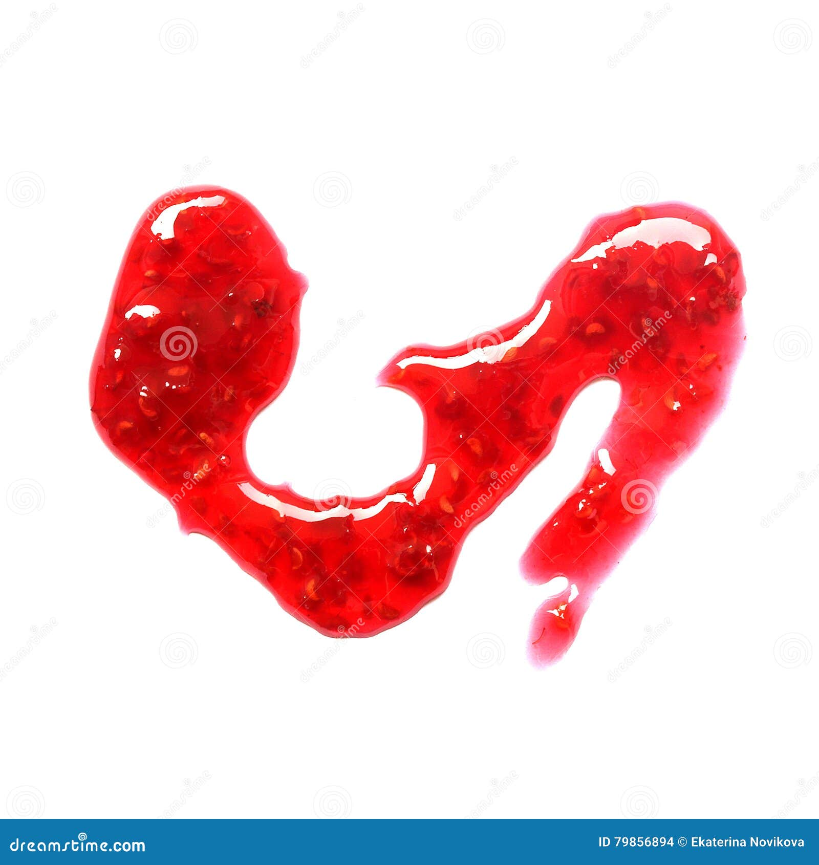 Raspberry Jam Spots and Lines Isolated on White Stock Photo - Image of ...
