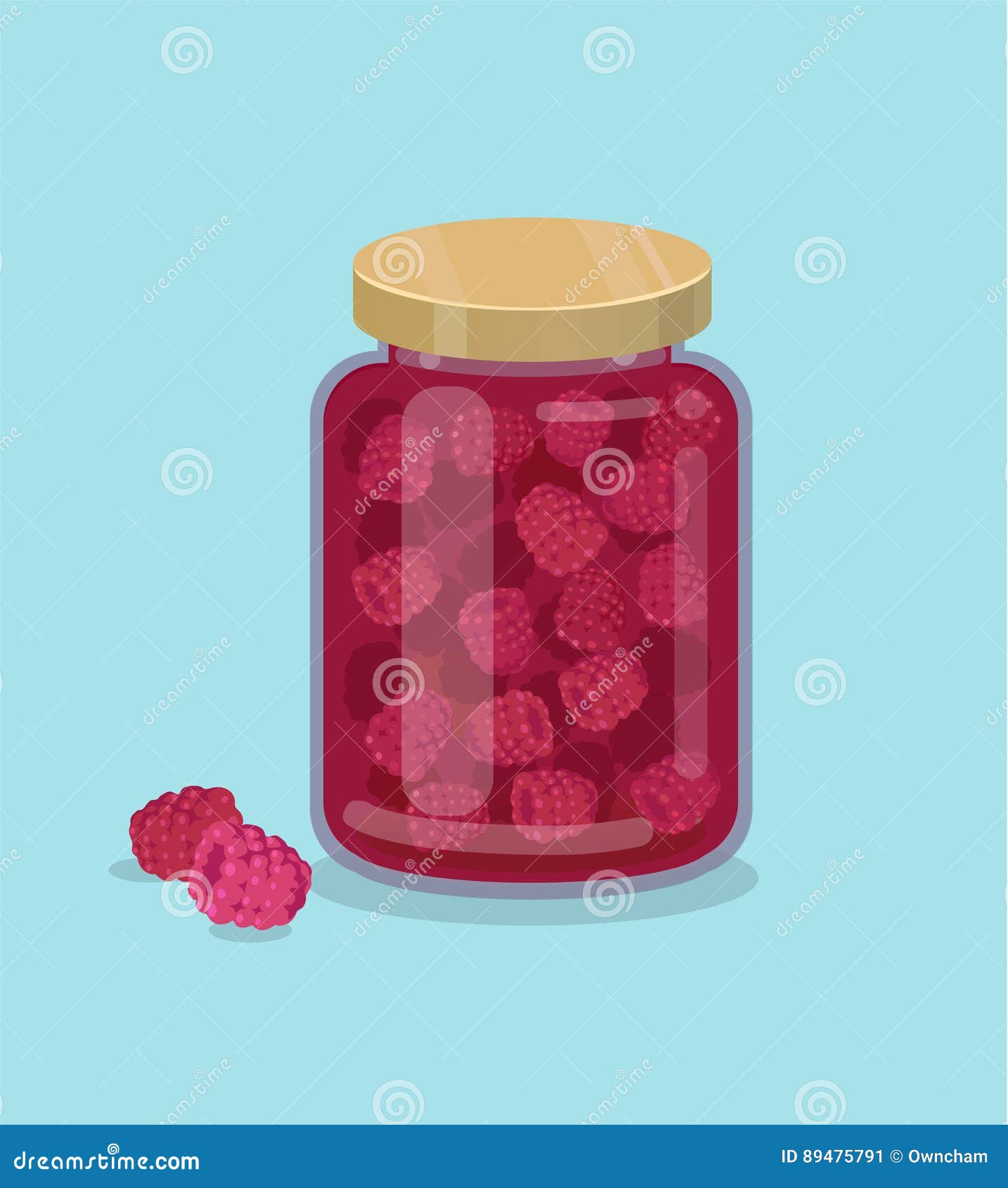Raspberry Jam Vector Illustration Stock Vector - Illustration of ...