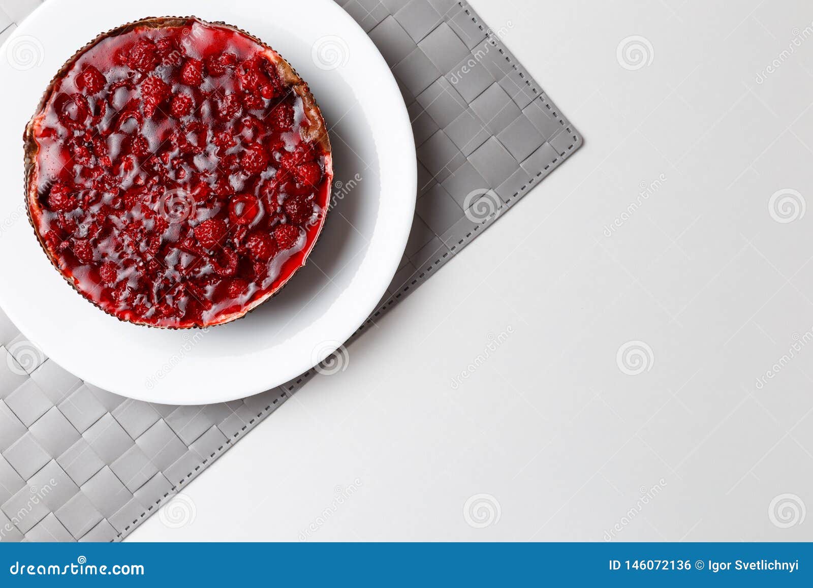 Raspberry Jelly Cake. Top View Stock Photo - Image of tasty, homemade ...