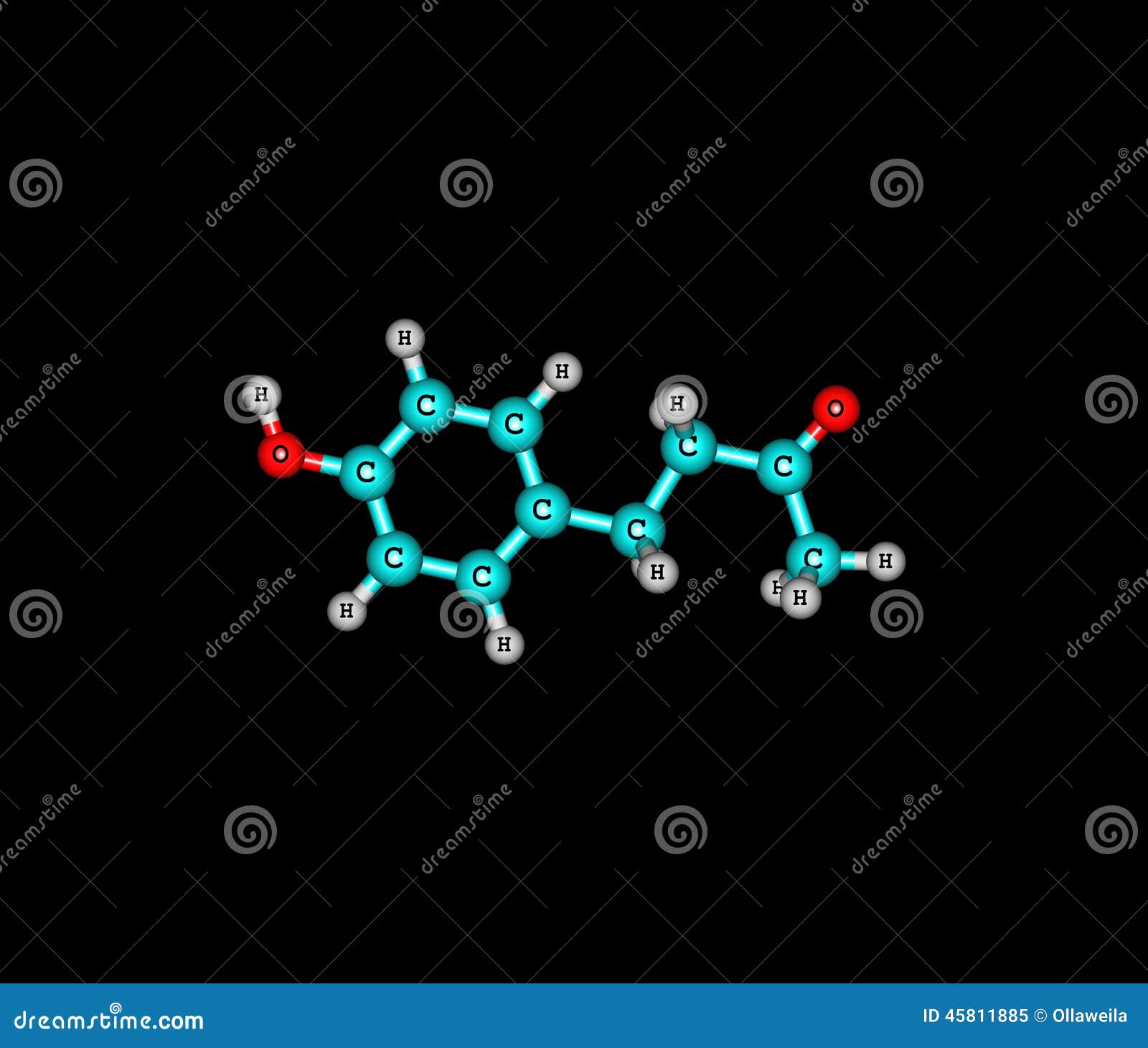 Raspberry Ketone, Frambinone, Rheosmin , C10H12O2 Molecule. It Is ...