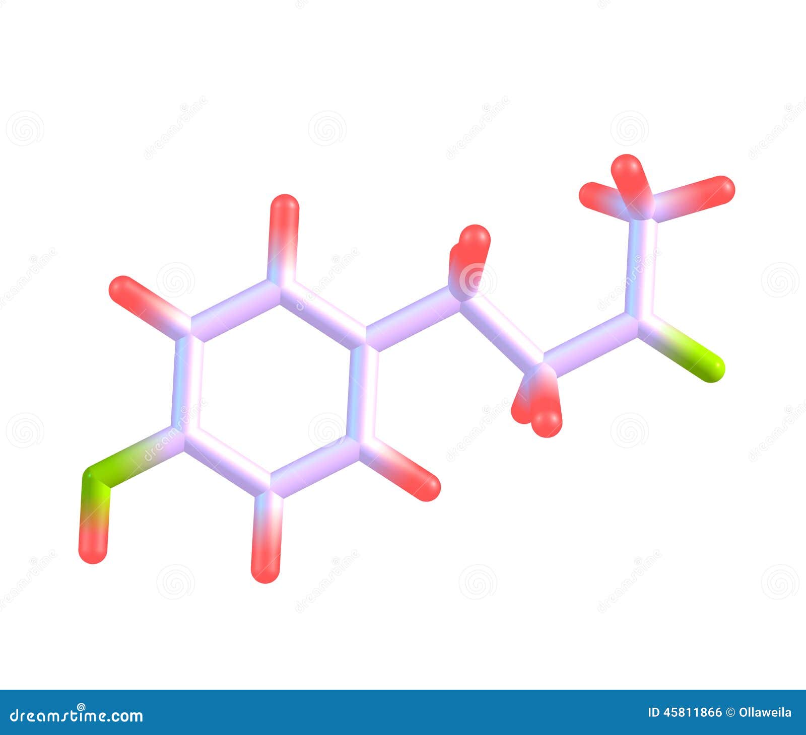 Raspberry Ketone Molecule Isolated on White Stock Illustration ...