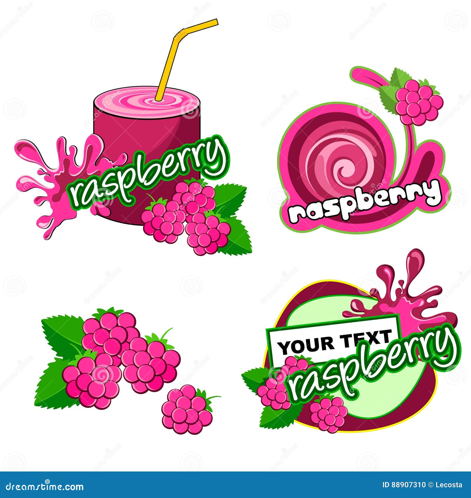 Raspberry Label Background Vector Illustration. Stock Illustration ...
