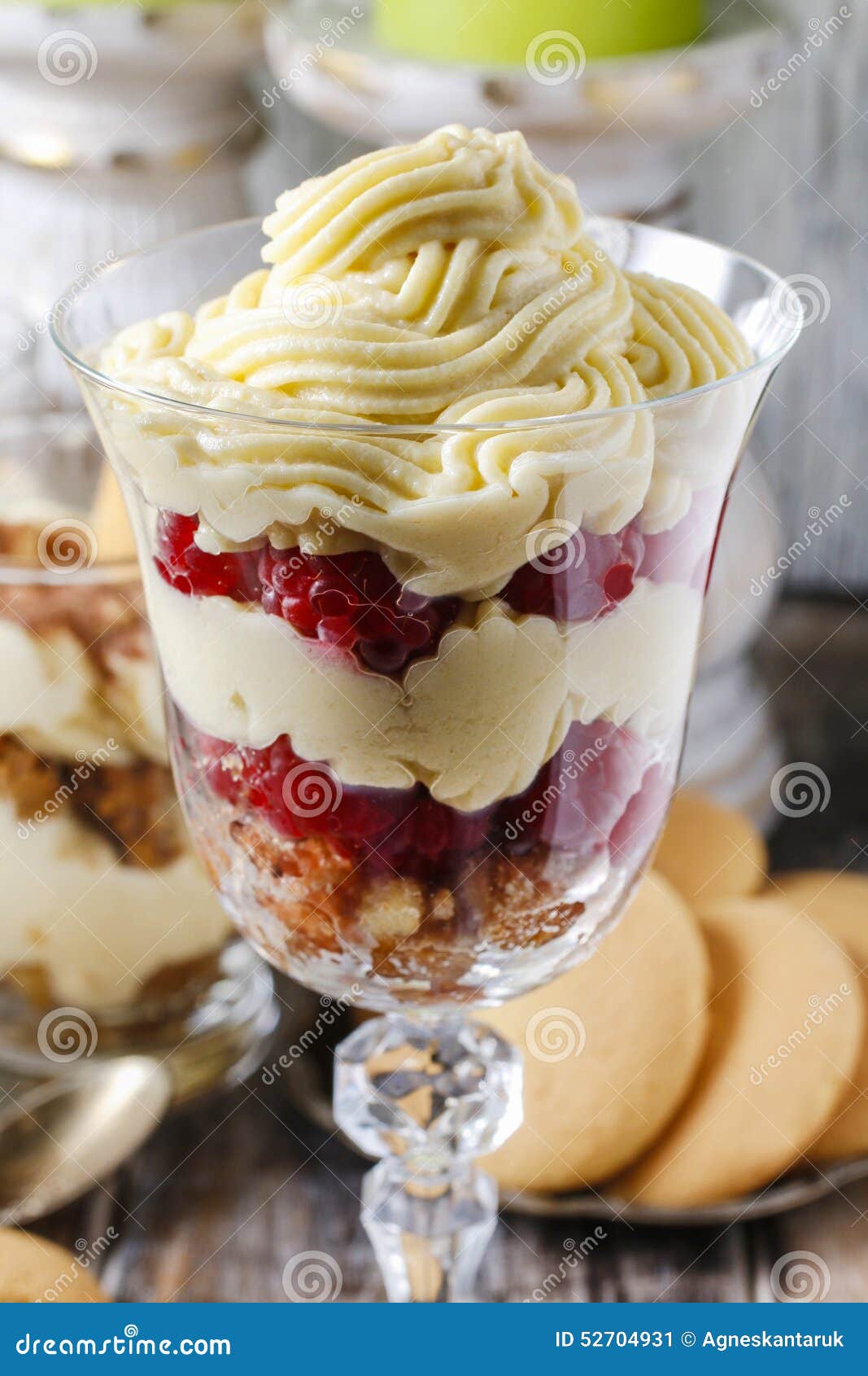 Raspberry layer dessert stock image. Image of cafe, food - 52704931