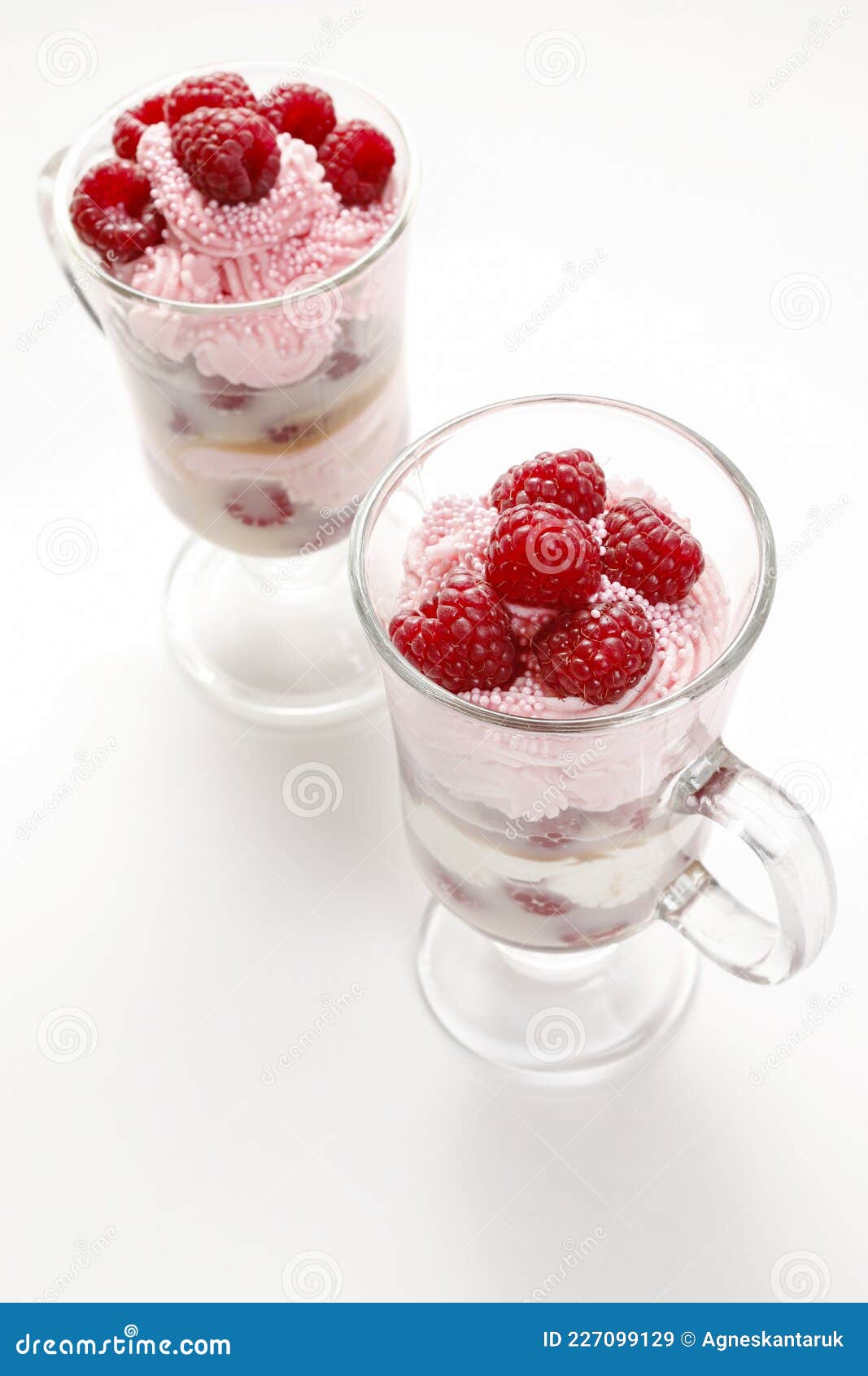 Raspberry layer dessert stock image. Image of food, milk - 227099129