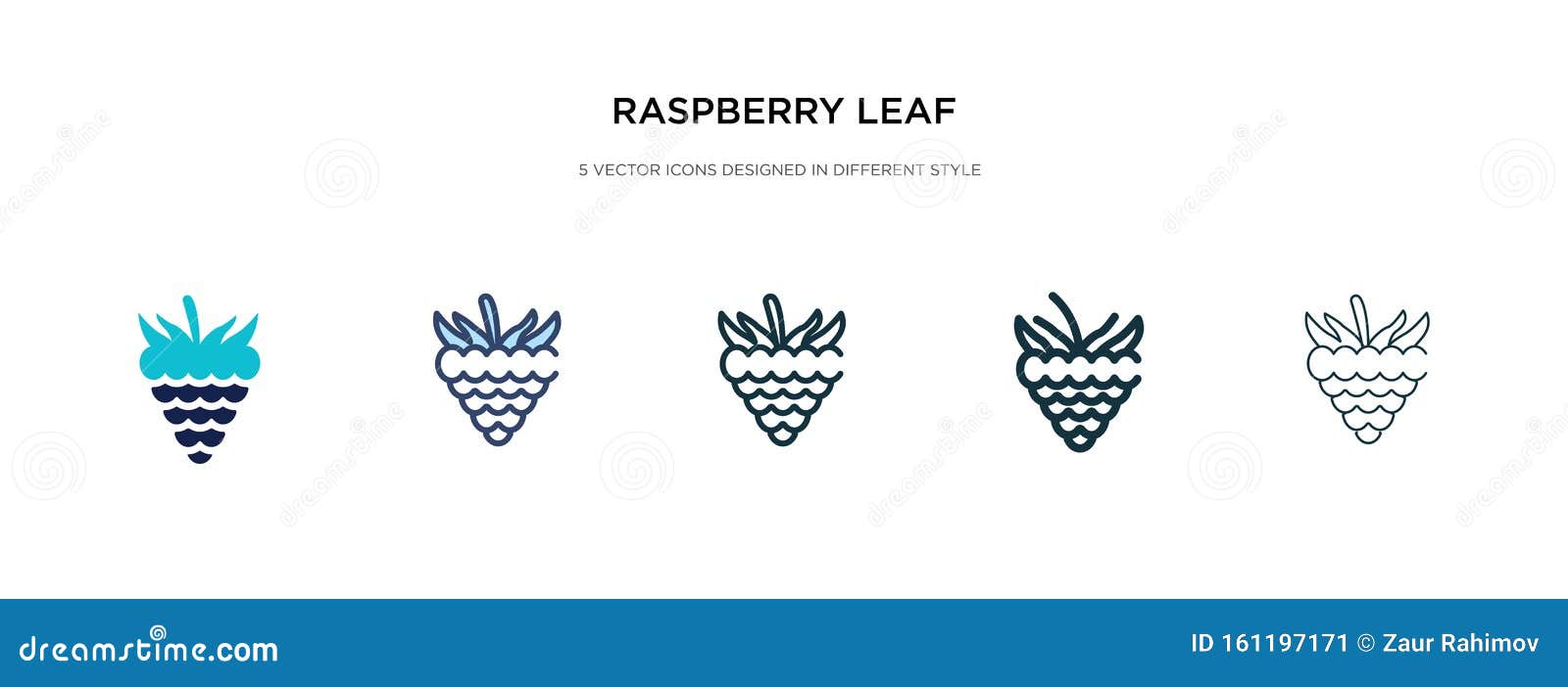Raspberry Leaf Icon in Different Style Vector Illustration. Two Colored ...