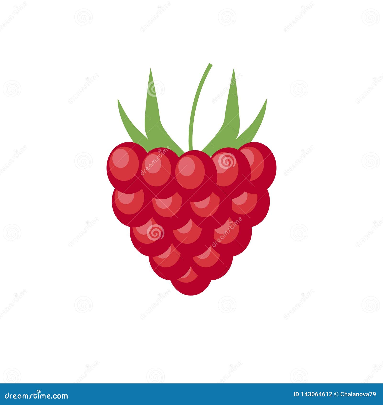 Raspberry with Leaf Vector Icon. Raspberry Icon Clipart. Raspberry ...