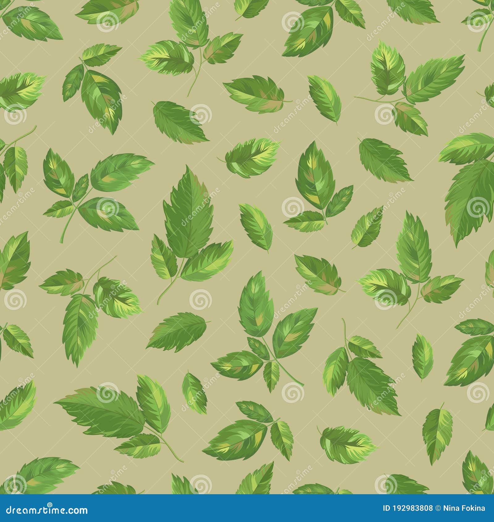 Raspberry Leaves Seamless Pattern-02 Stock Vector - Illustration of ...