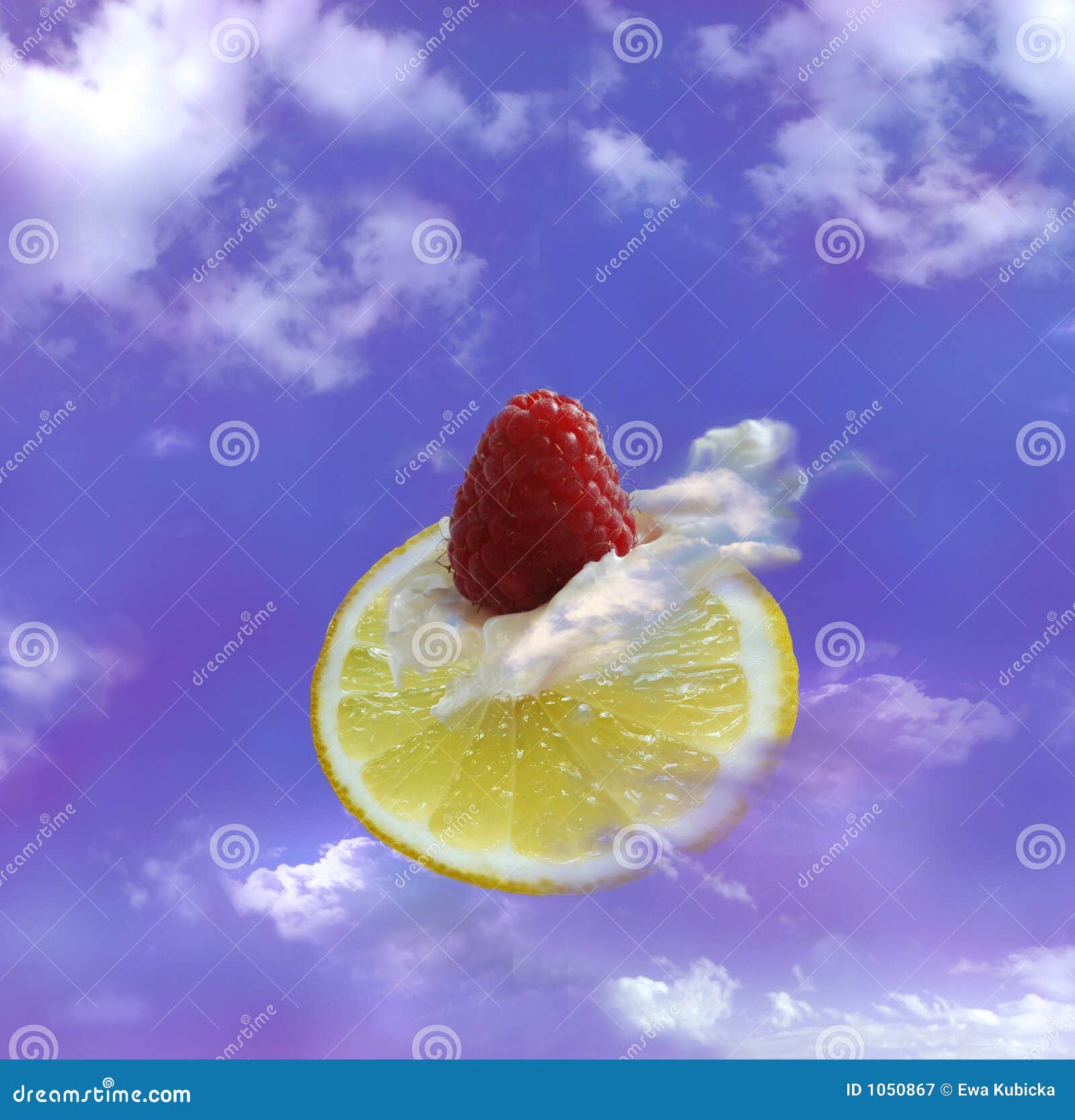 Raspberry and Lemon in Clouds Stock Image - Image of dream, floats: 1050867