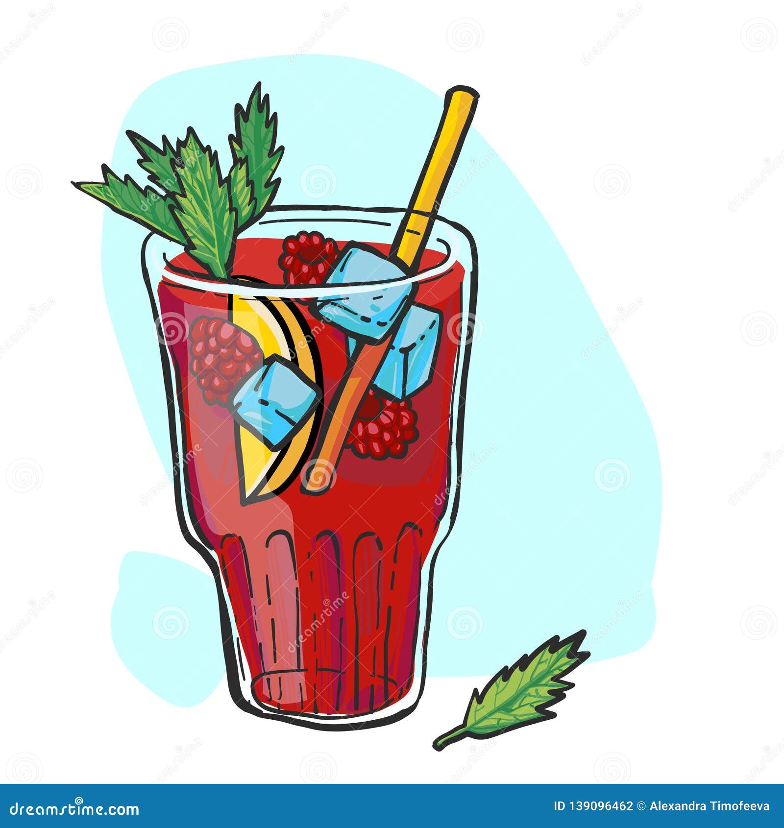 Raspberry Lemonade In Vintage Glass Jars. Cartoon Vector ...