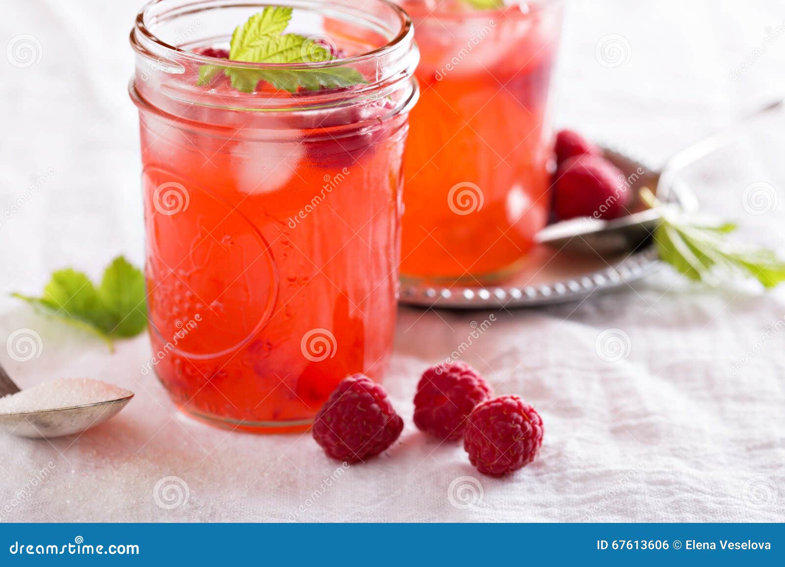 Raspberry Lemonade with Ice Stock Photo - Image of ingredient, fresh ...