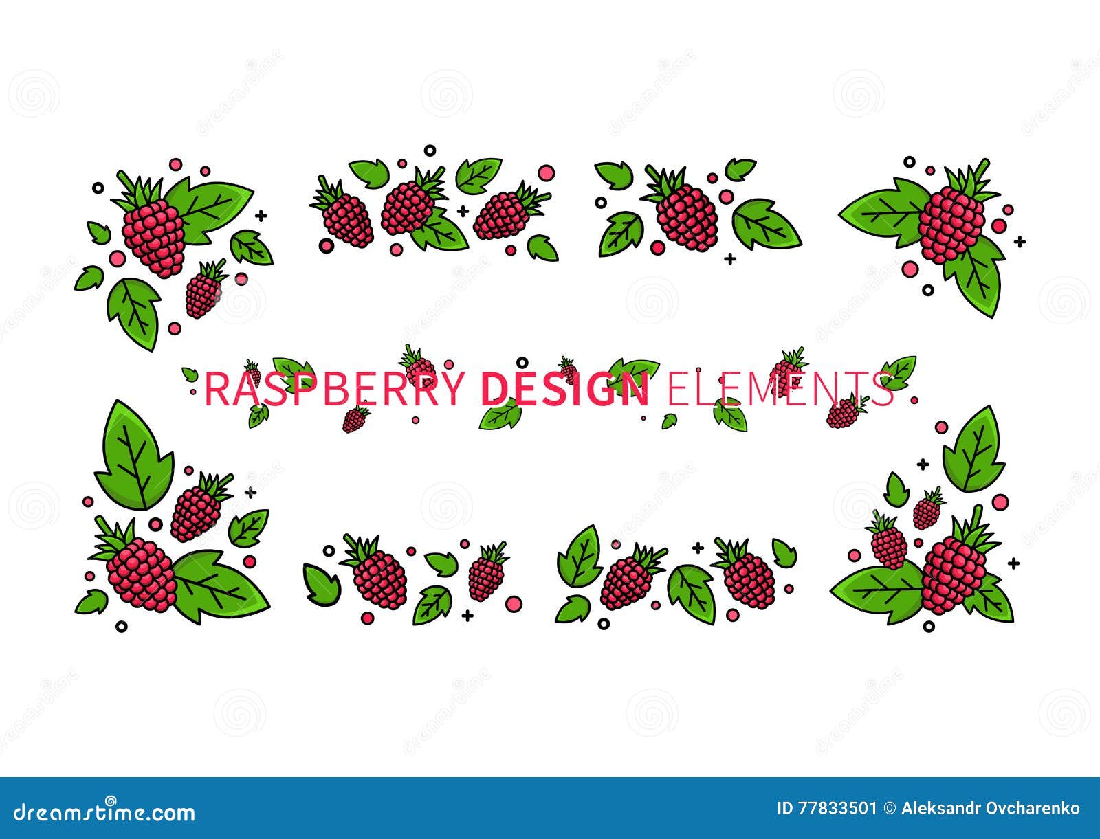Raspberry Line Art Vector Illustration Stock Vector - Illustration of ...