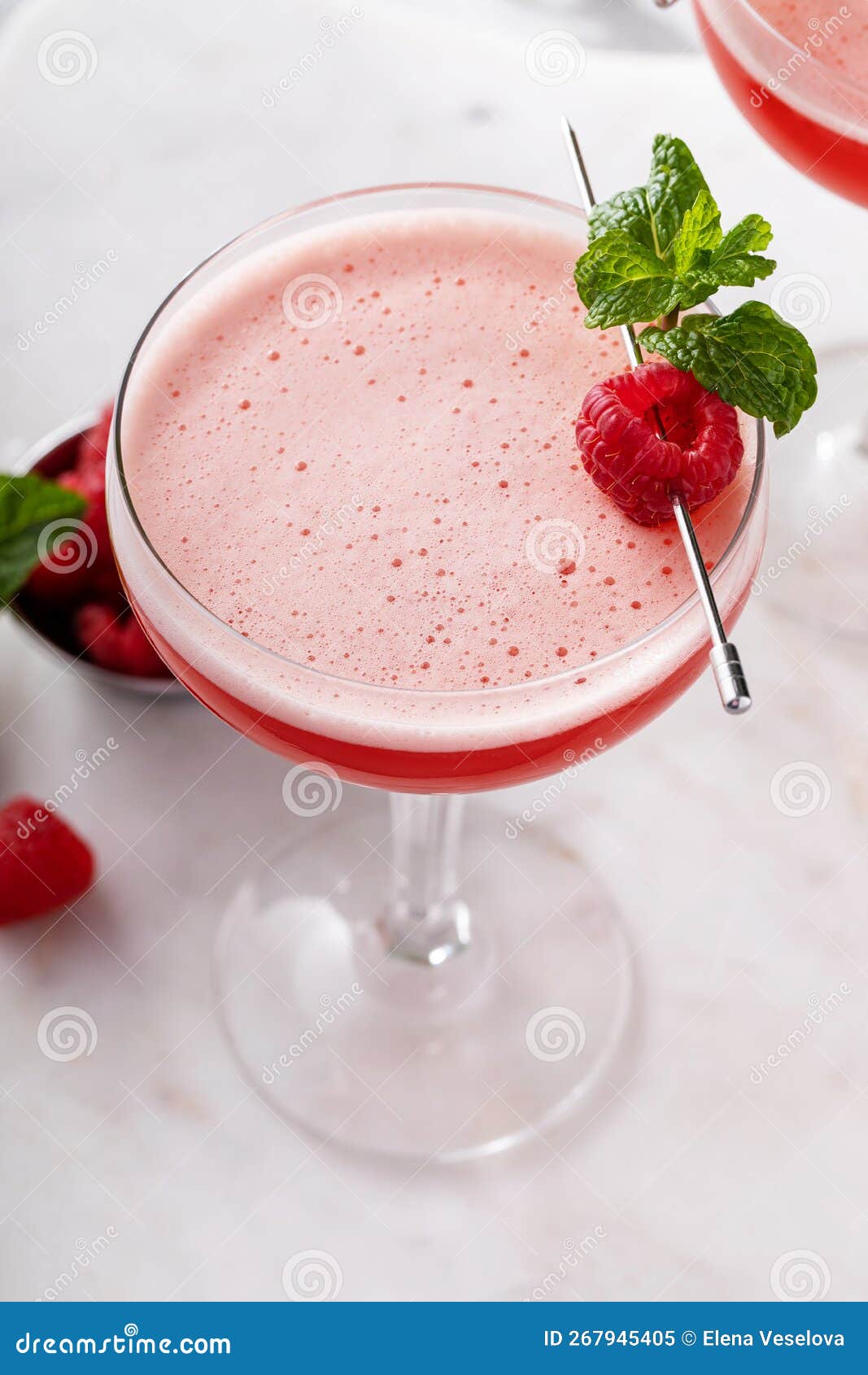 Raspberry Martini Cocktail with Vodka, Juice and Raspberry Liqueur ...