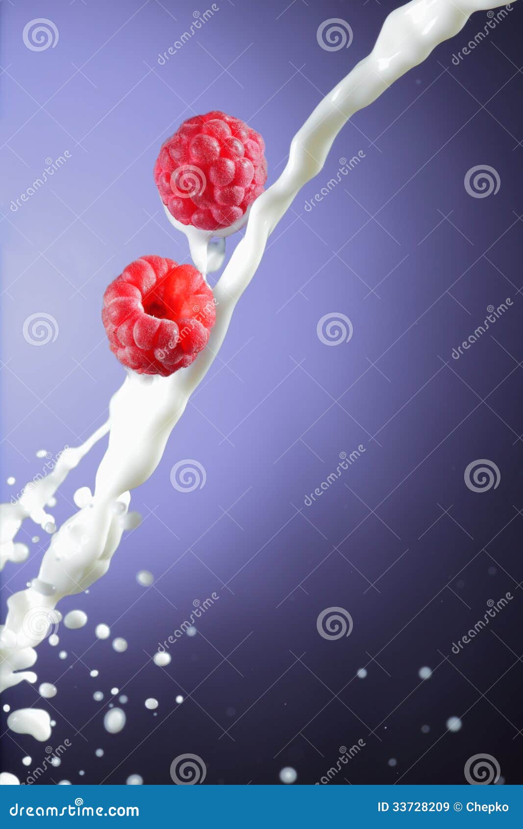 Raspberry with milk stock image. Image of motion, freshness - 33728209