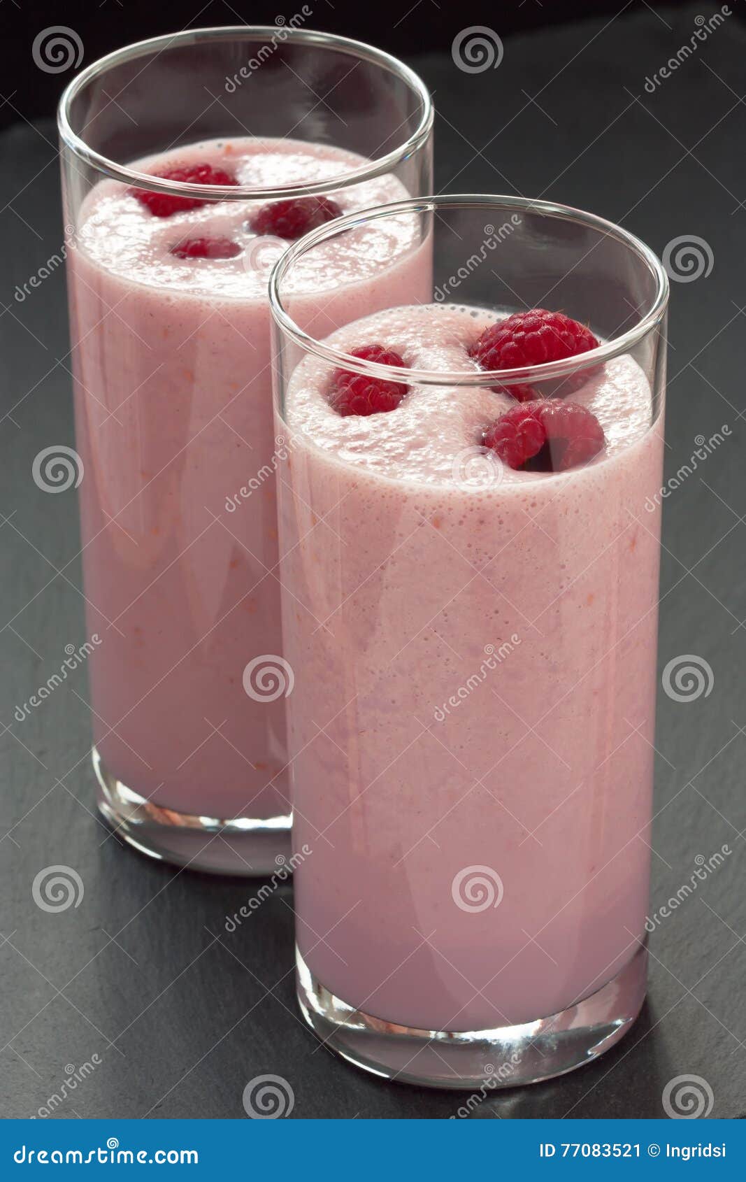 Raspberry milkshake drink stock image. Image of glass - 77083521