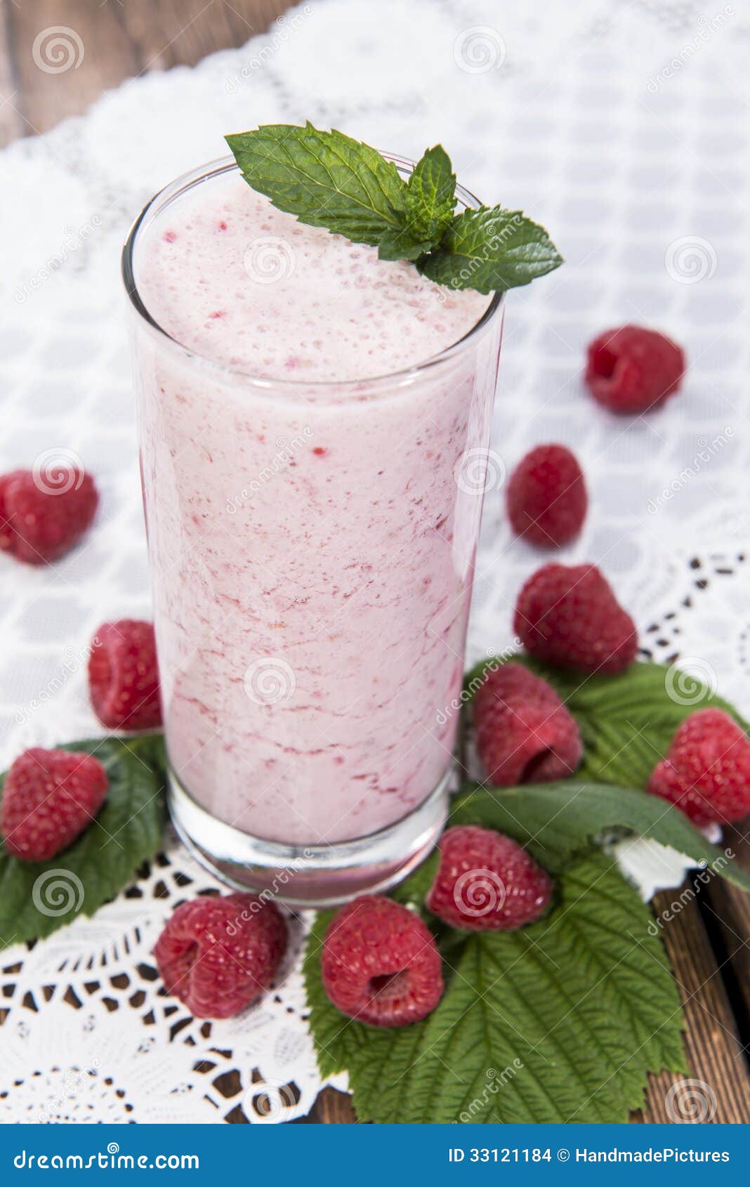 Raspberry Milkshake stock photo. Image of refreshment - 33121184