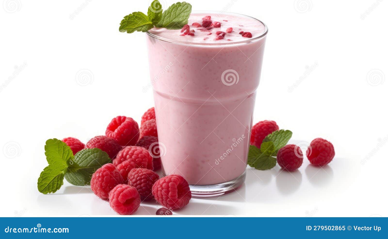 Raspberry Milkshake Isolated on White Background. Generative AI Stock ...