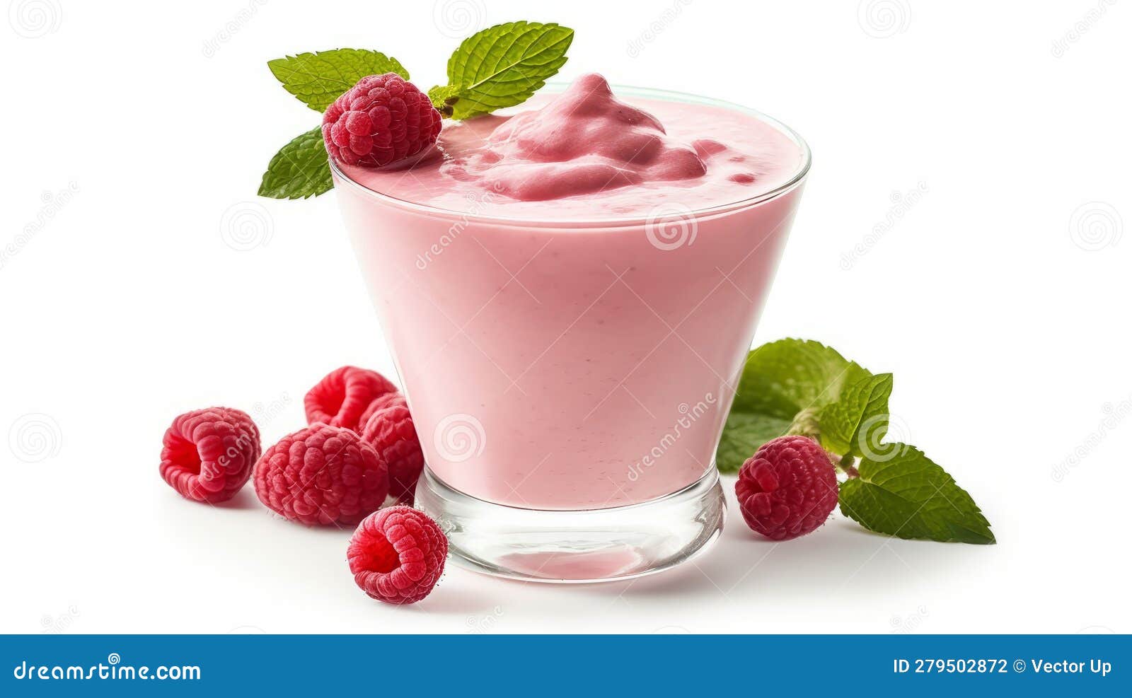 Raspberry Milkshake Isolated on White Background. Generative AI Stock ...