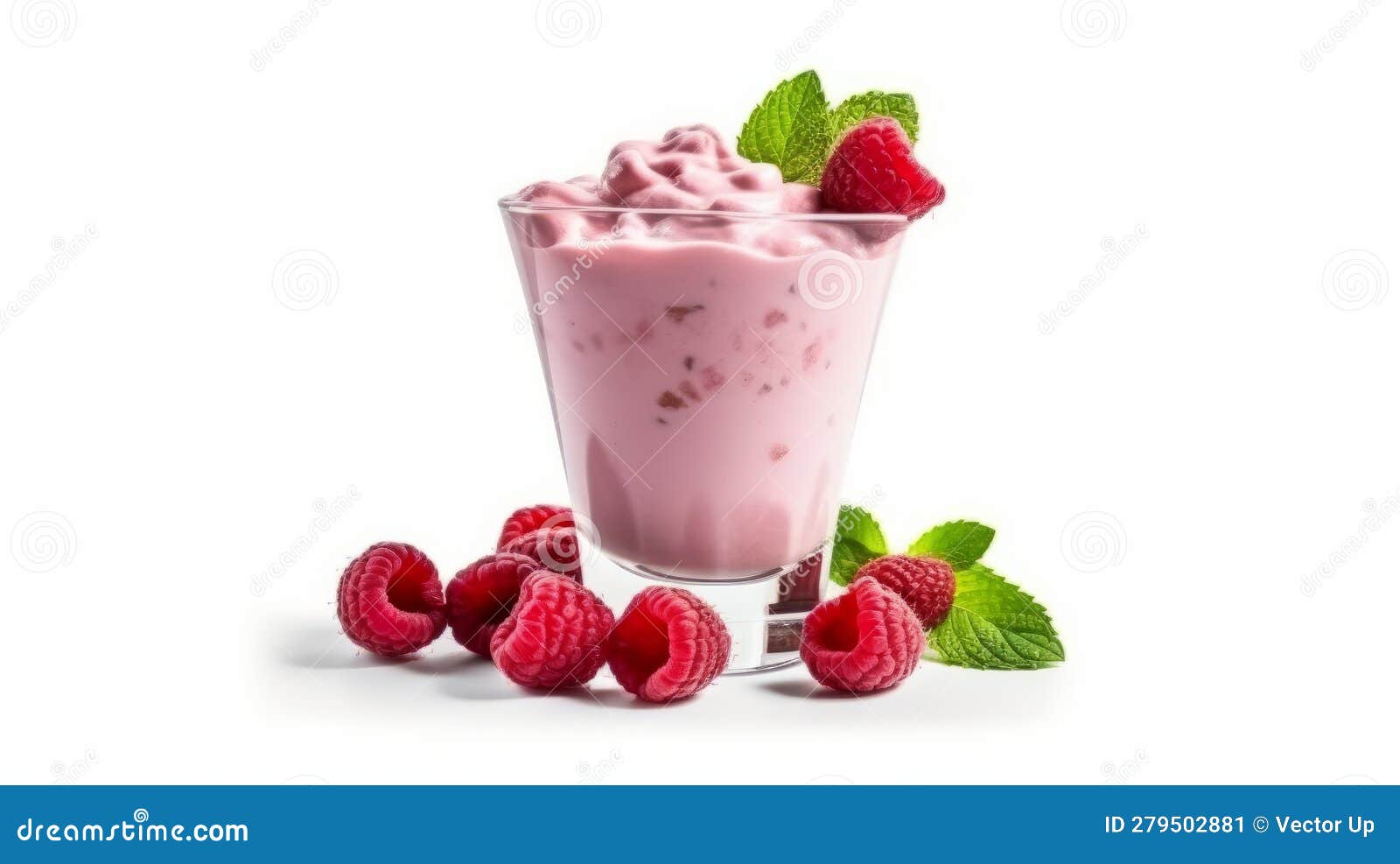 Raspberry Milkshake Isolated on White Background. Generative AI Stock ...
