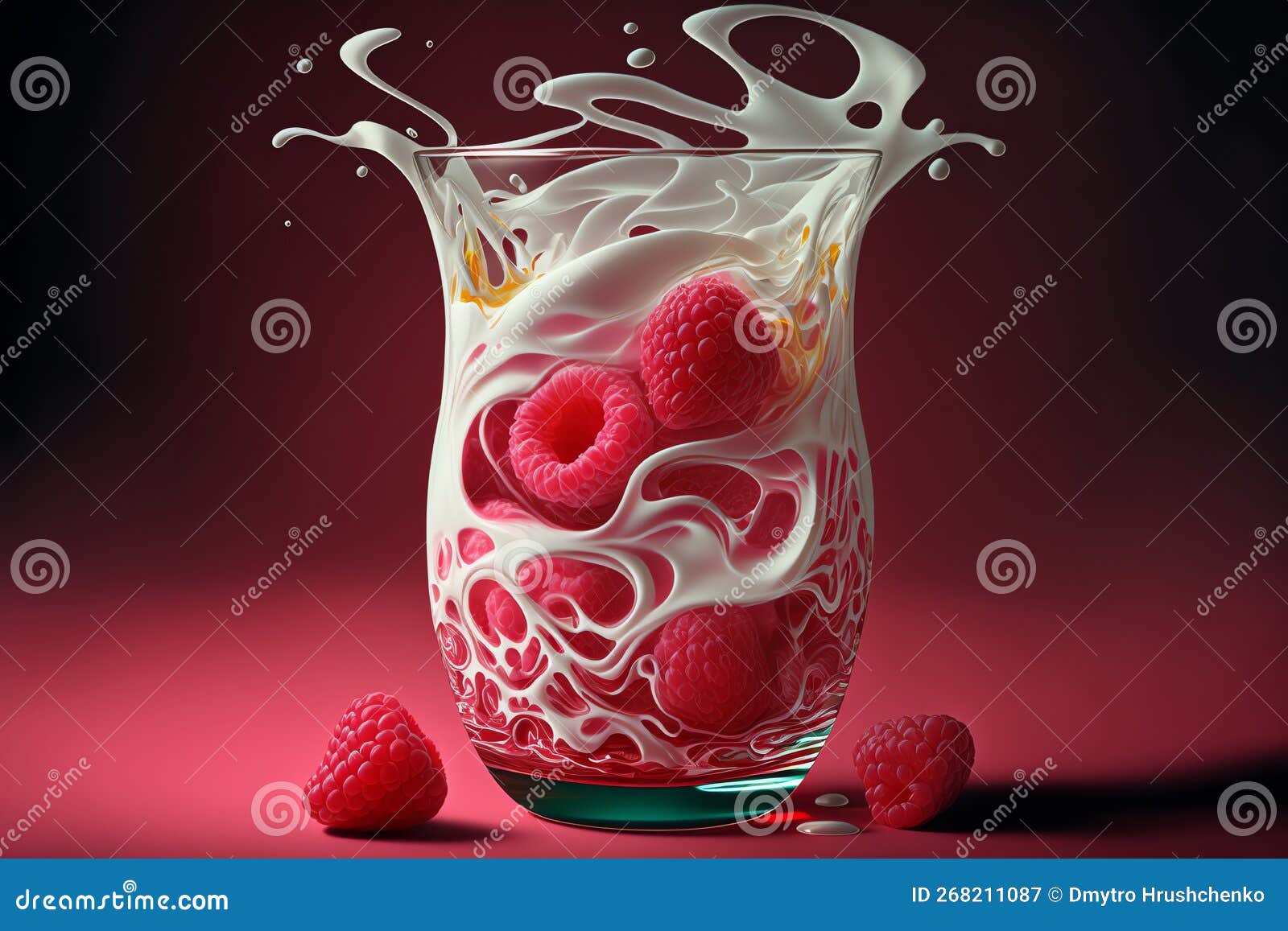 Raspberry Milkshake. Vanilla Milkshake. Cold Drink Concept. Generative ...