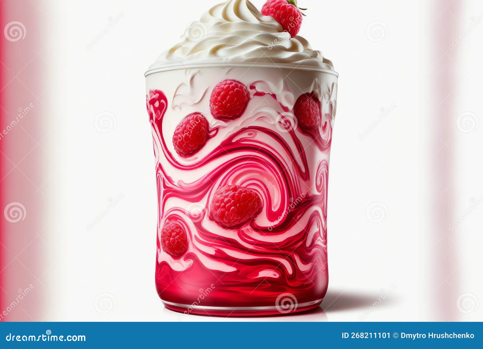 Raspberry Milkshake. Vanilla Milkshake. Cold Drink Concept. Generative ...