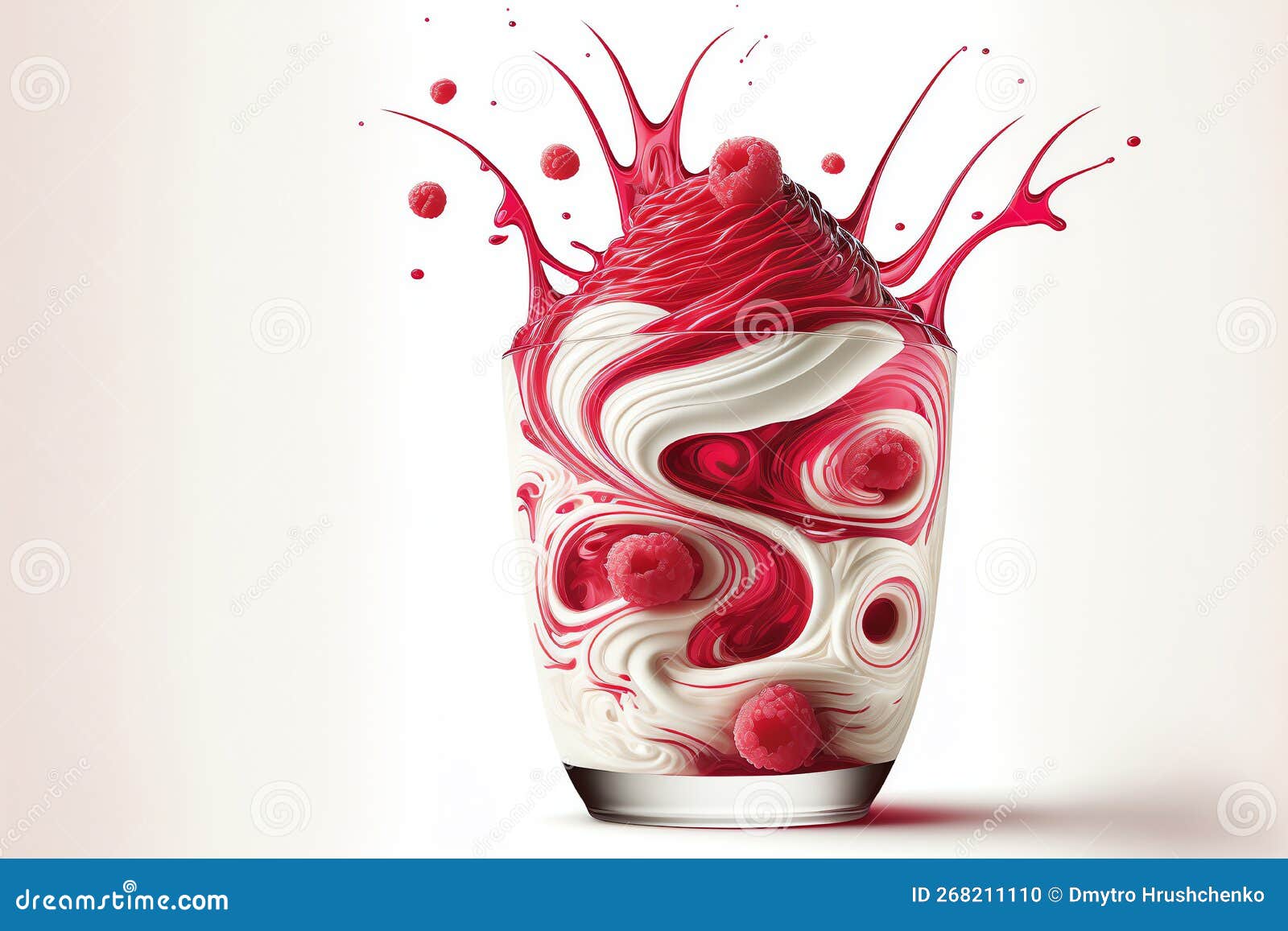 Raspberry Milkshake. Vanilla Milkshake. Cold Drink Concept. Generative ...
