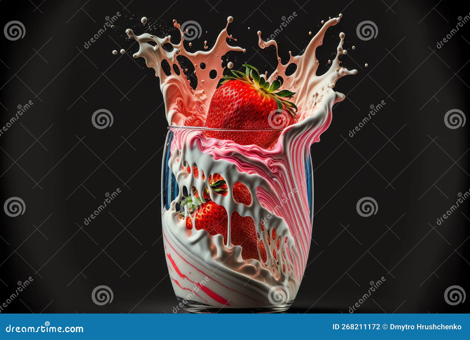 Raspberry Milkshake. Vanilla Milkshake. Cold Drink Concept. Generative ...