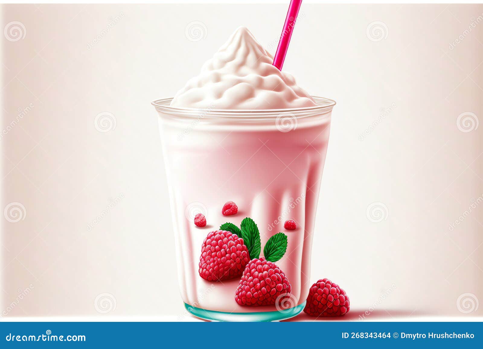Raspberry Milkshake. Vanilla Milkshake. Cold Drink Concept. Generative ...
