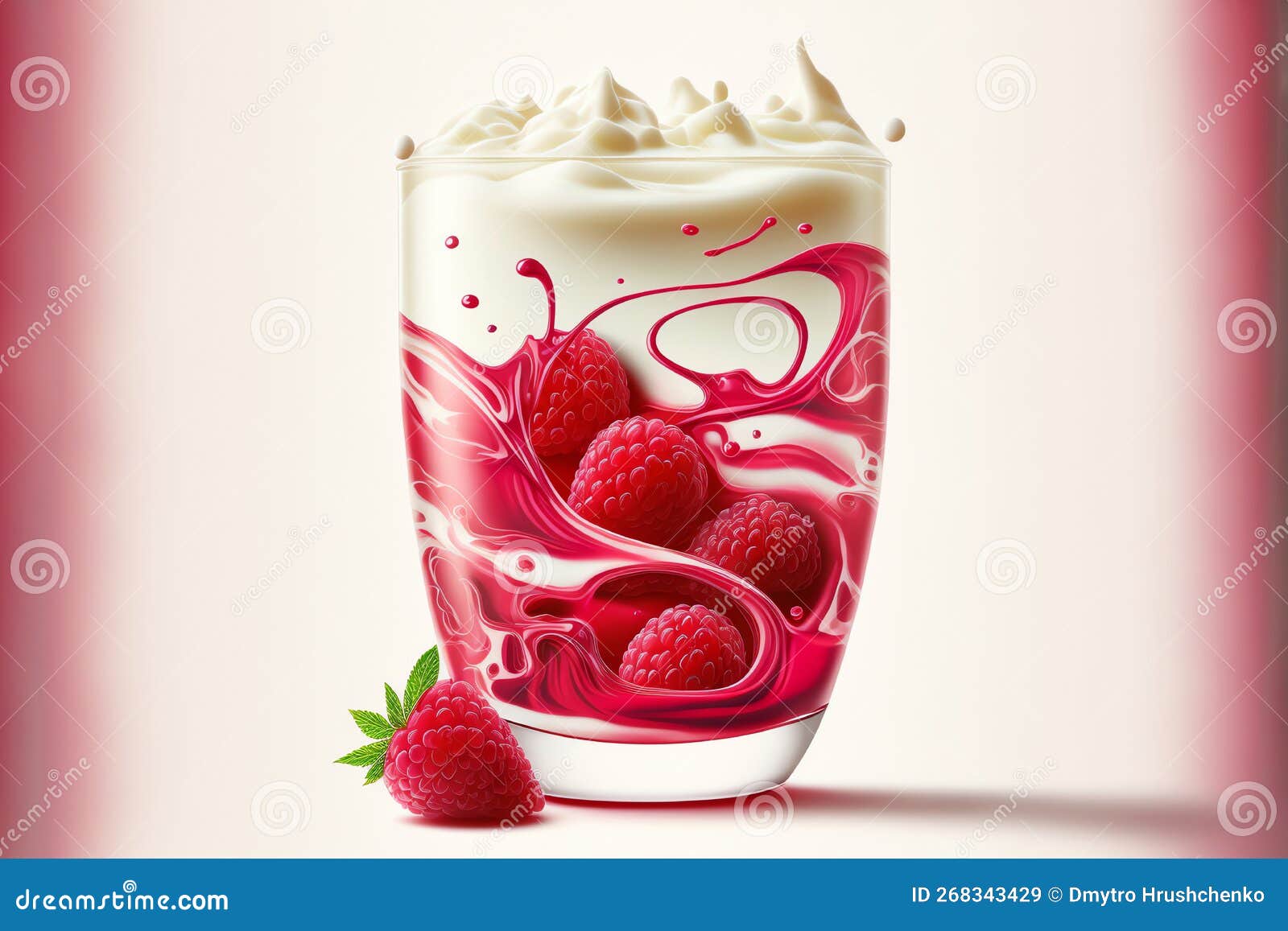 Raspberry Milkshake. Vanilla Milkshake. Cold Drink Concept. Generative ...