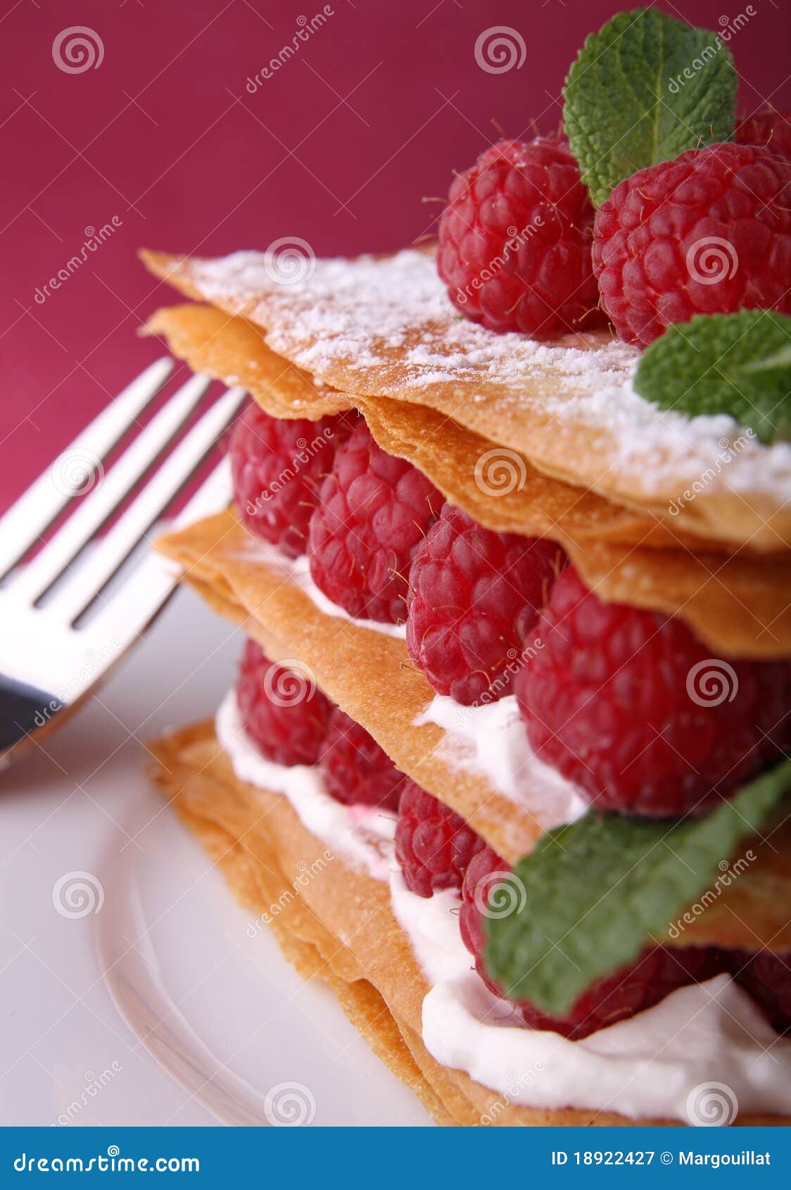 Raspberry mille feuille stock image. Image of feuille - 18922427