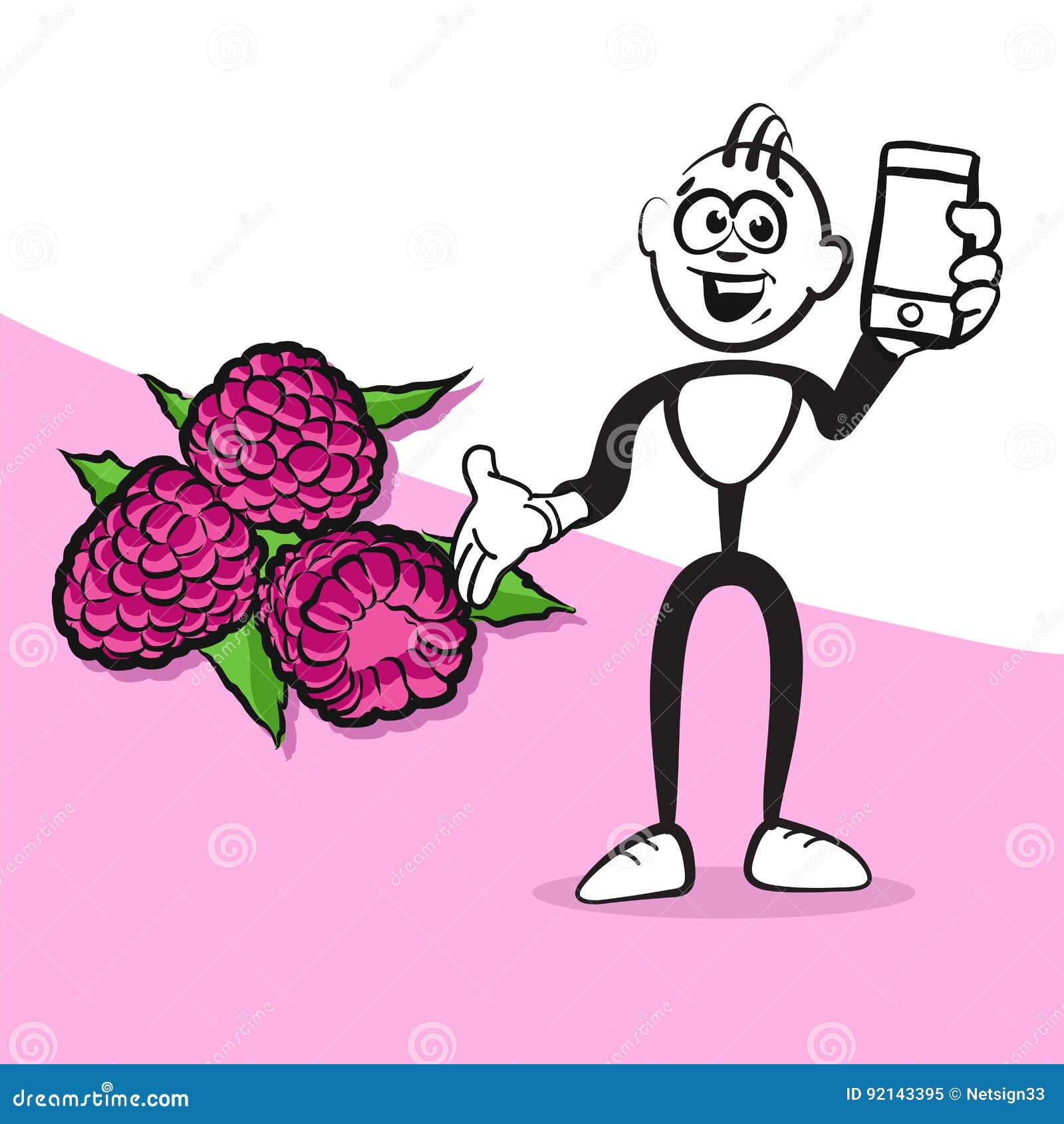 Raspberry Mobile Man Stickman Emotion Stock Vector - Illustration of ...