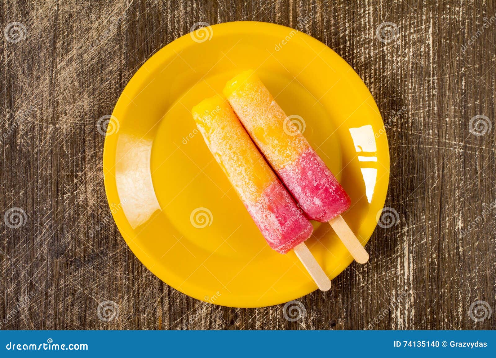 Raspberry and Orange Ice Pops Stock Photo - Image of refreshment ...