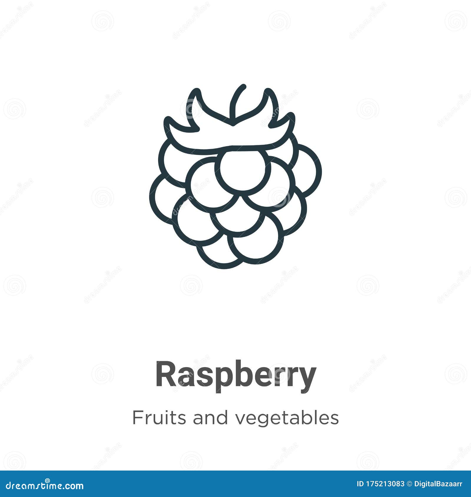 Raspberry Outline Vector Icon. Thin Line Black Raspberry Icon, Flat ...