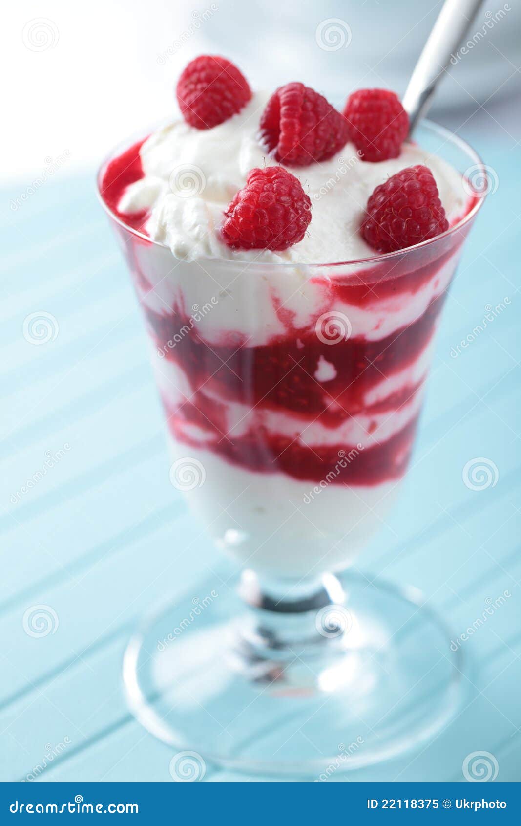 Raspberry parfait stock image. Image of blue, closeup - 22118375