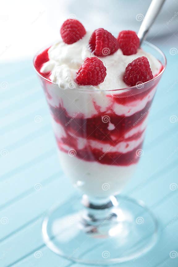 Raspberry parfait stock image. Image of blue, closeup - 22118375